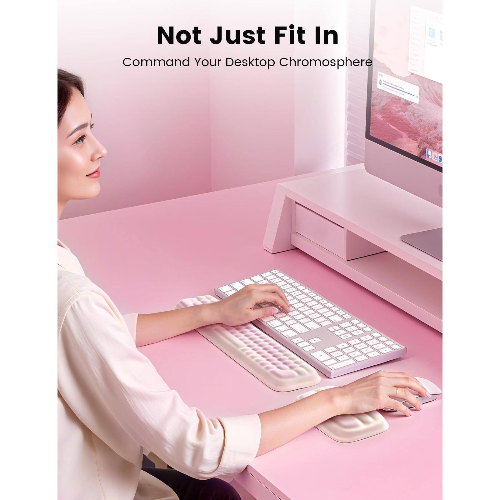 Cozy Serene And Mouse Wrist Rest Set Computer Pad Support Keypad Hand ...