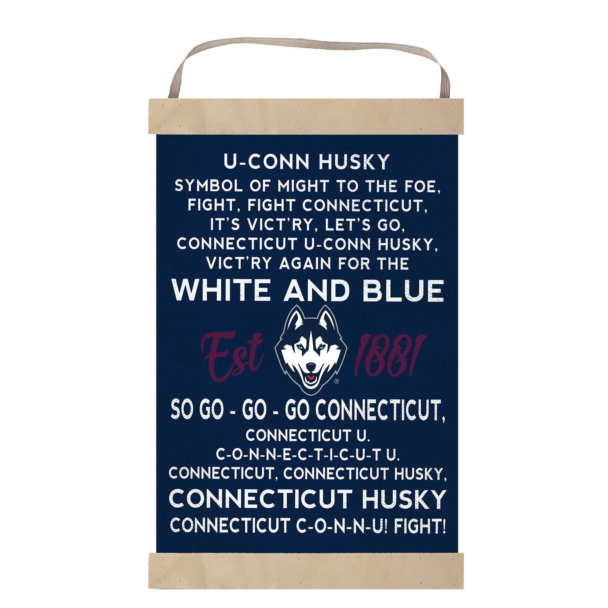 Jardine UConn Huskies 12'' x 20'' Fight Song Banner Sign Navy 4966560 ...