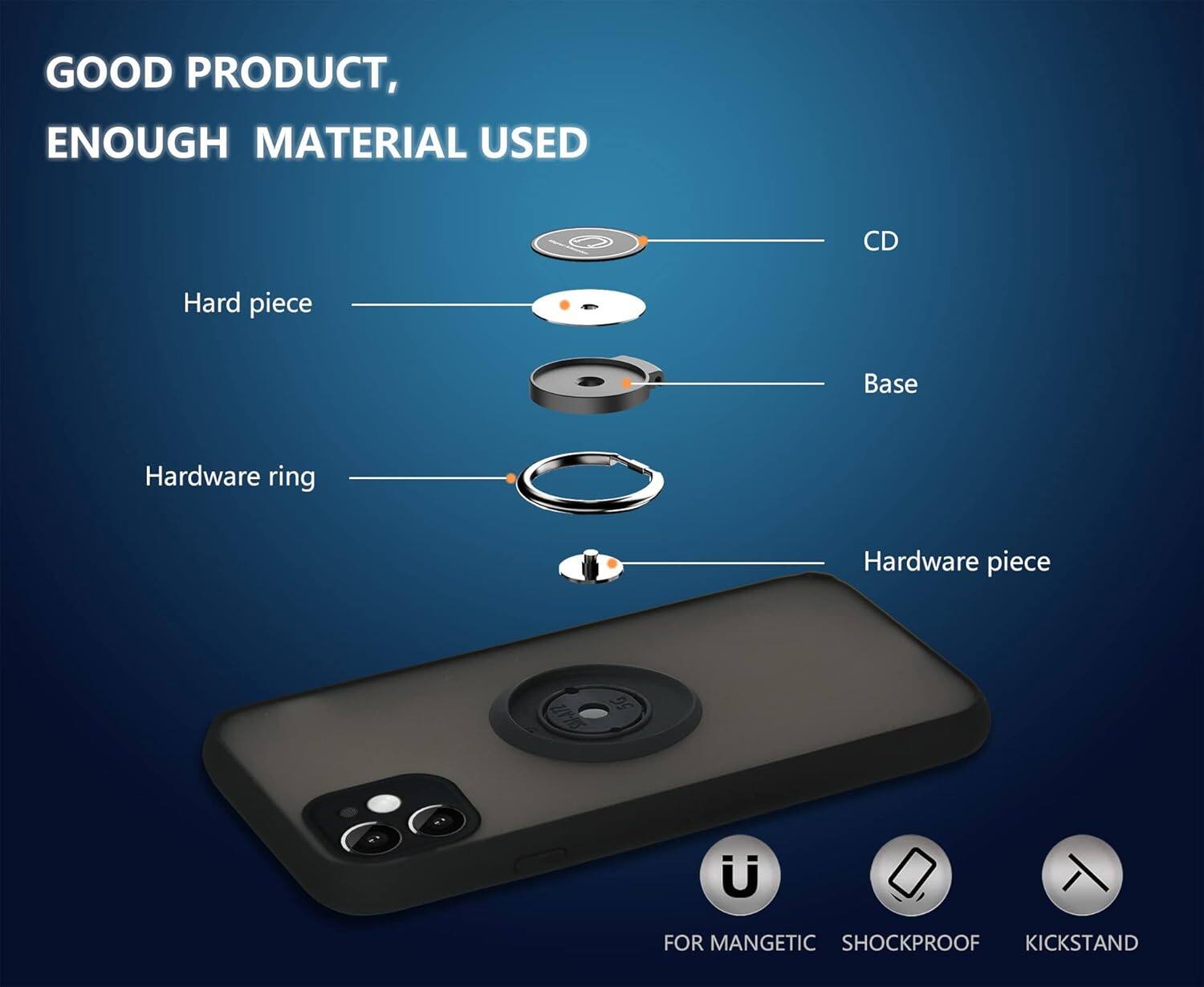 Entronix iPhone 12 Mini Case Matte Gripstand with Kickstand and ...