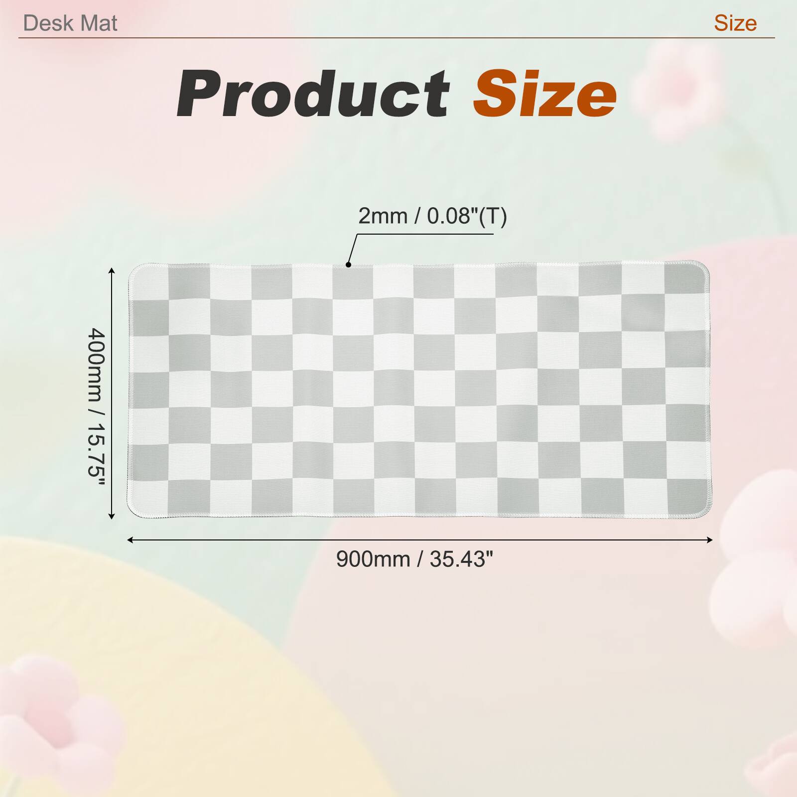 Unique Bargains Checkered Desk Mat, 35.4x15.7 Inch Mouse Pad, Non Slip ...