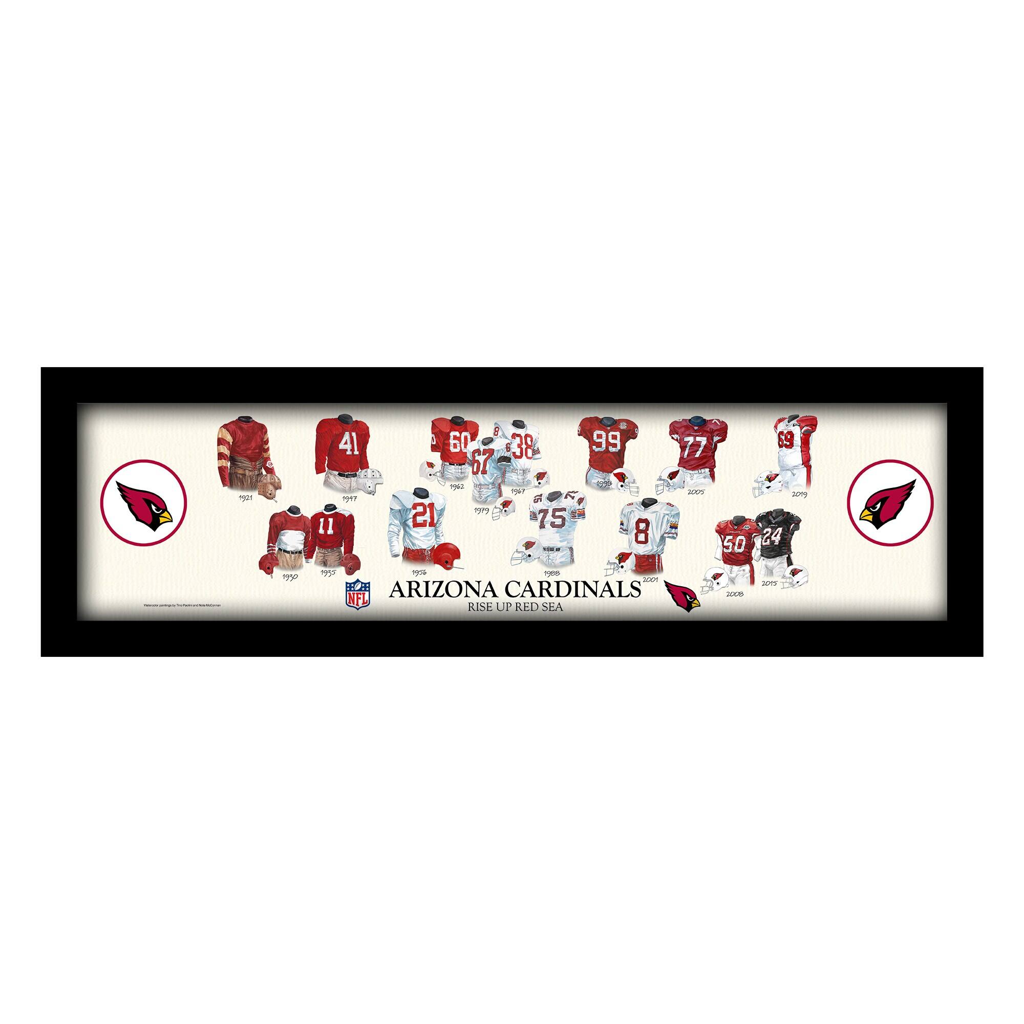 Sporticulture Arizona Cardinals 12" x 36" Team Uniform Heritage Framed ...