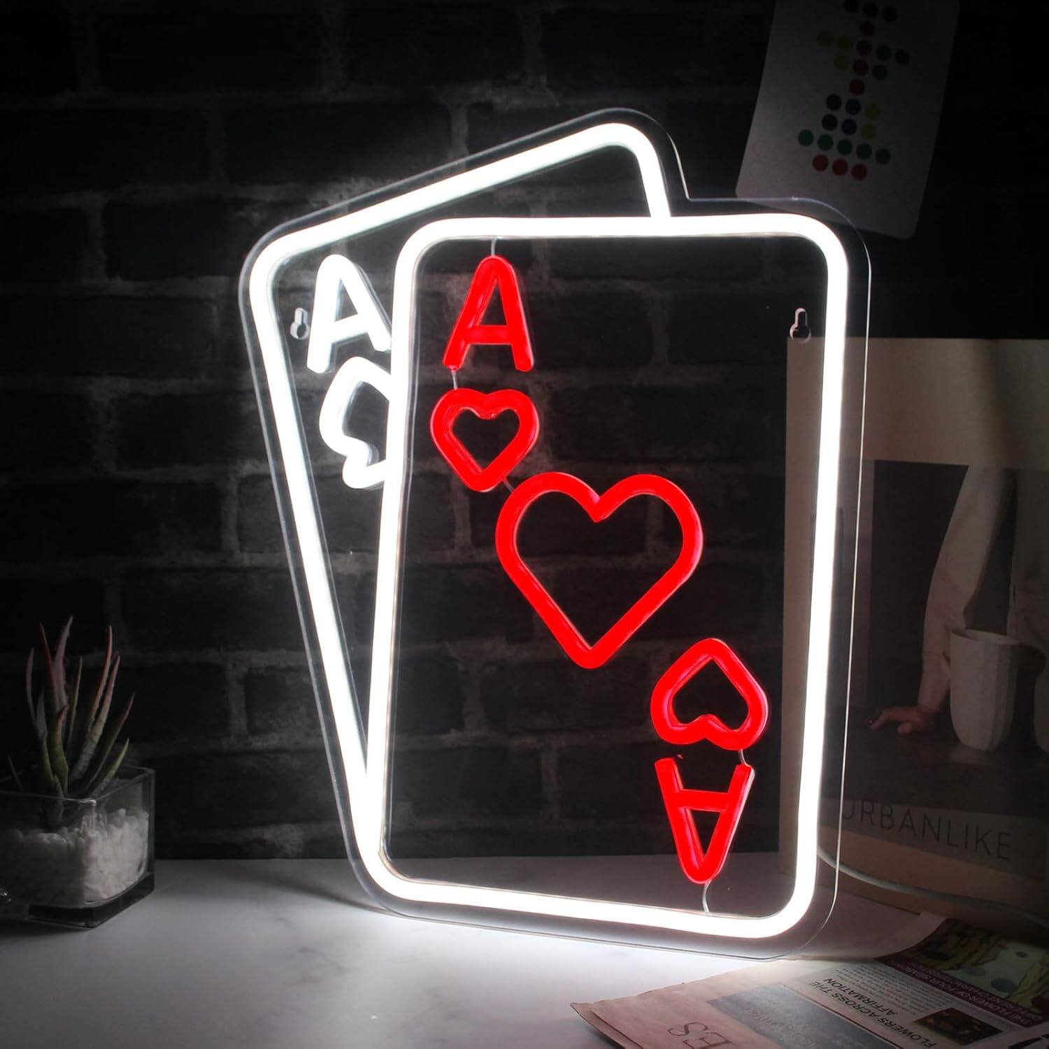 NEON Auledio - Poker Signs for Wall Decor Led Sign for Poker Room Decor ...
