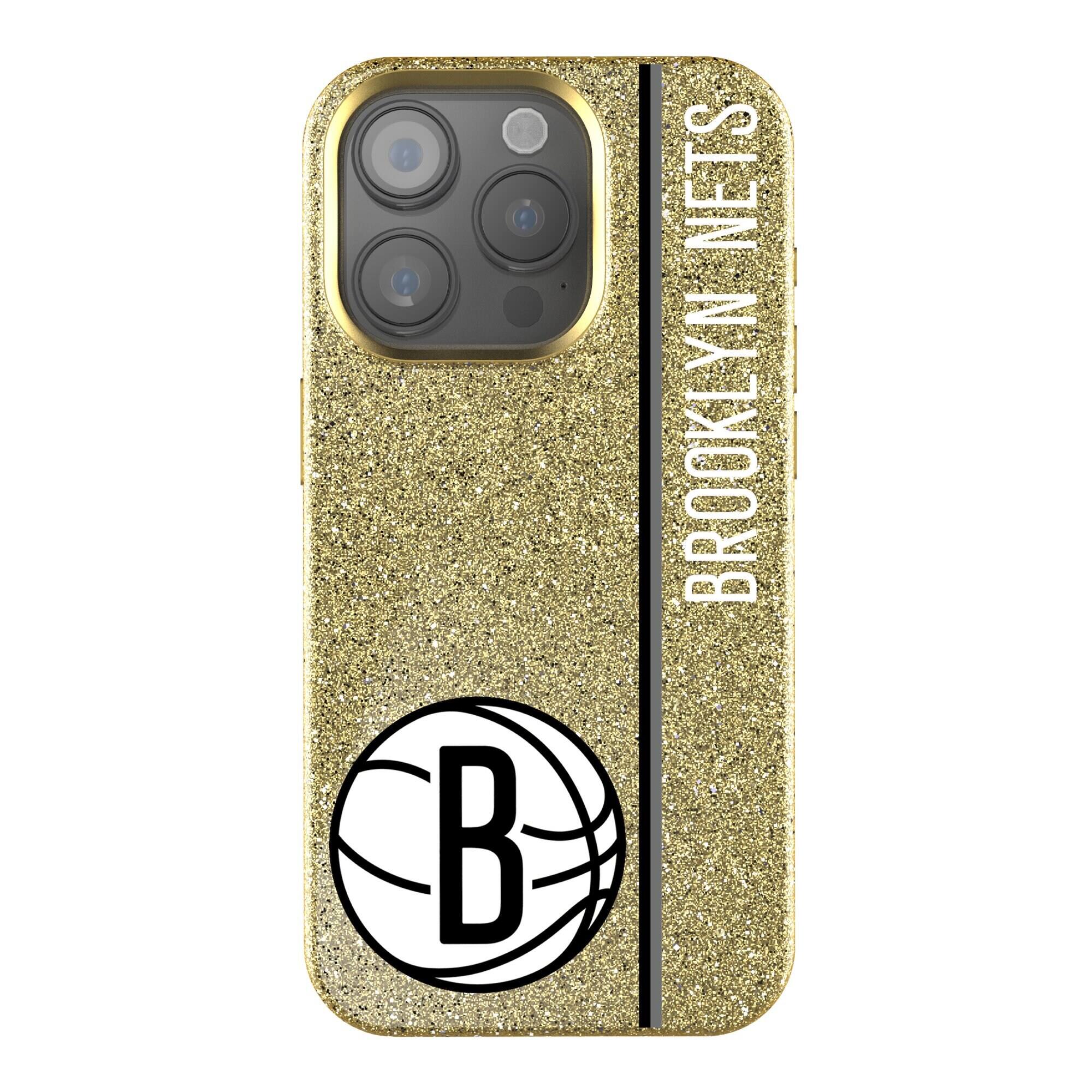 Keyscaper NBA Brooklyn Nets Sidebar Bling iPhone Case 16 Plus Gold ...