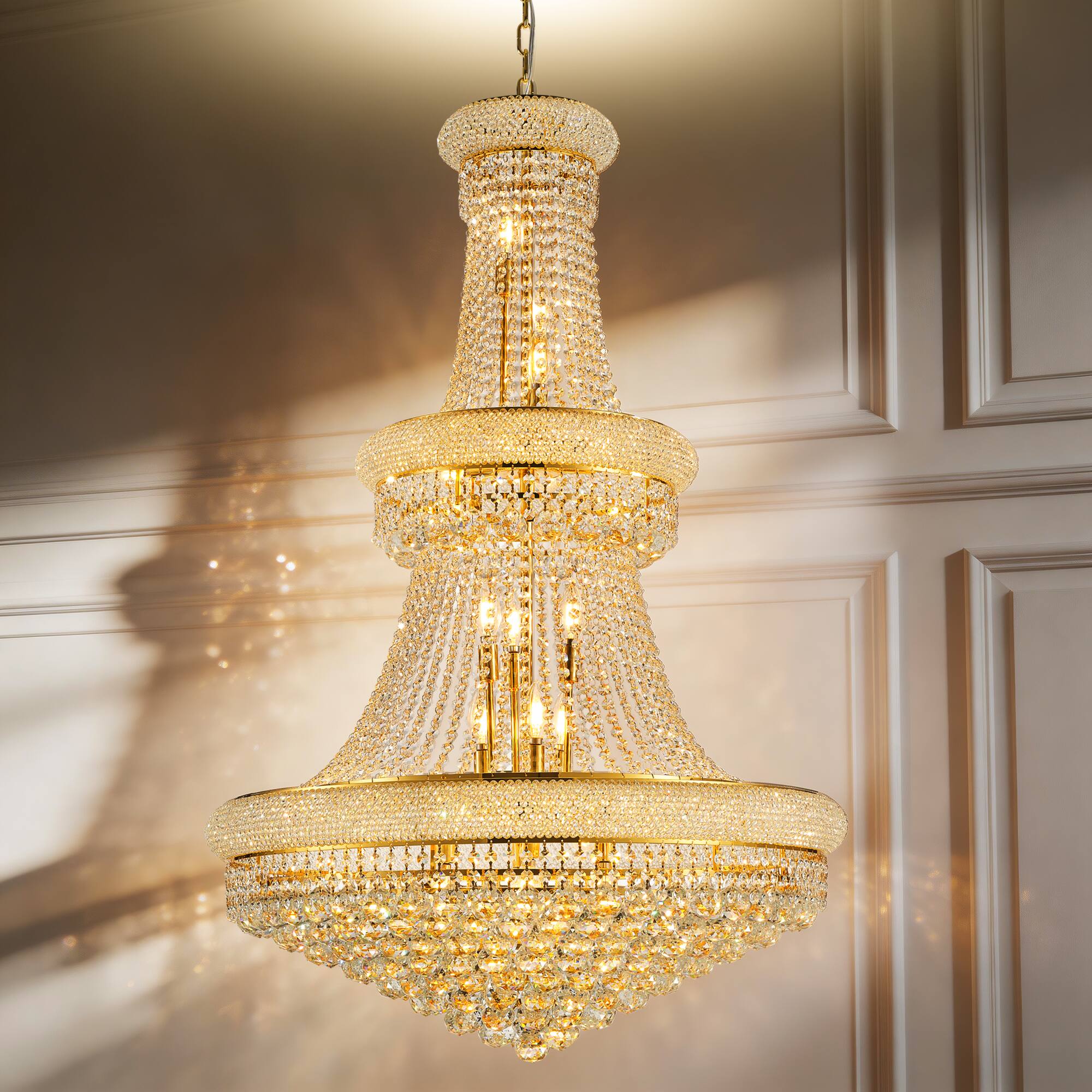 Boyel Living 32 Inch Gold Crystal Chandelier 27 Light French Empire ...