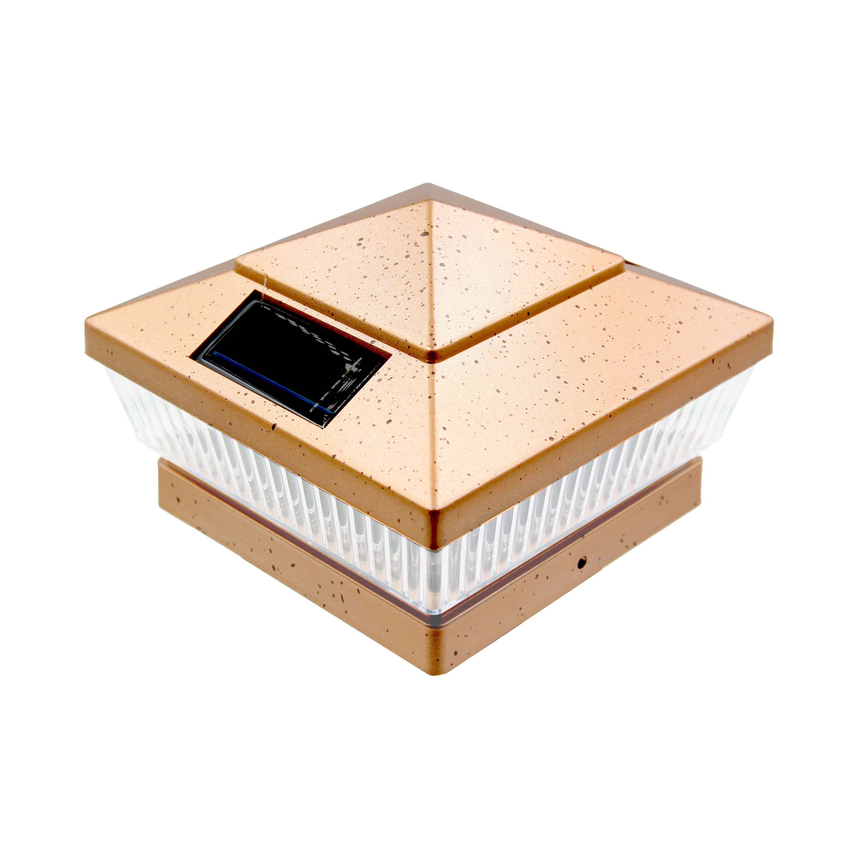 FC Design Copper Solar Post Cap Light 5 LED 78 Lumen Fits 4x4 Inch Wood ...