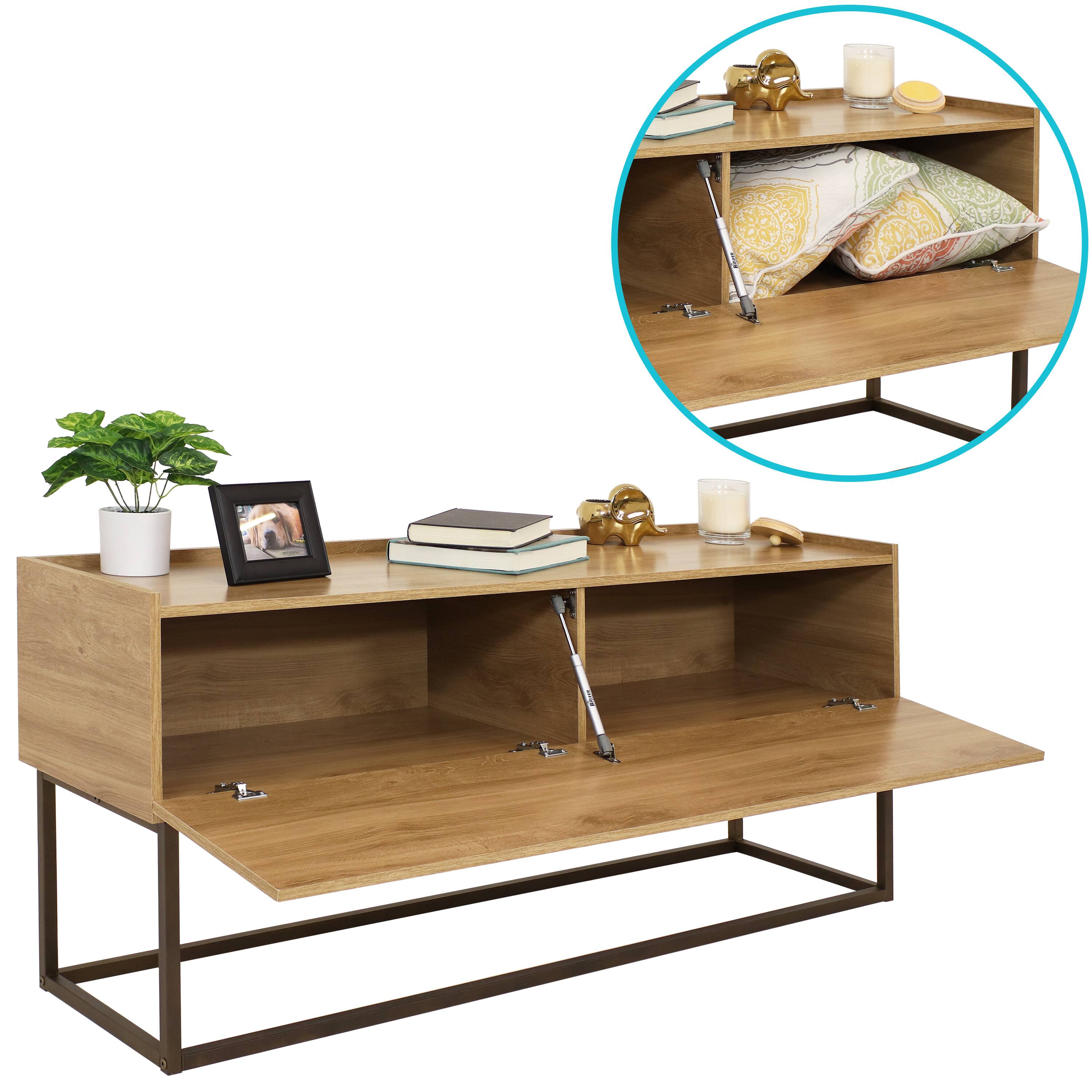Sunnydaze Industrial Style MDP Buffet Table 54.75 in Brown CRO-140 ...