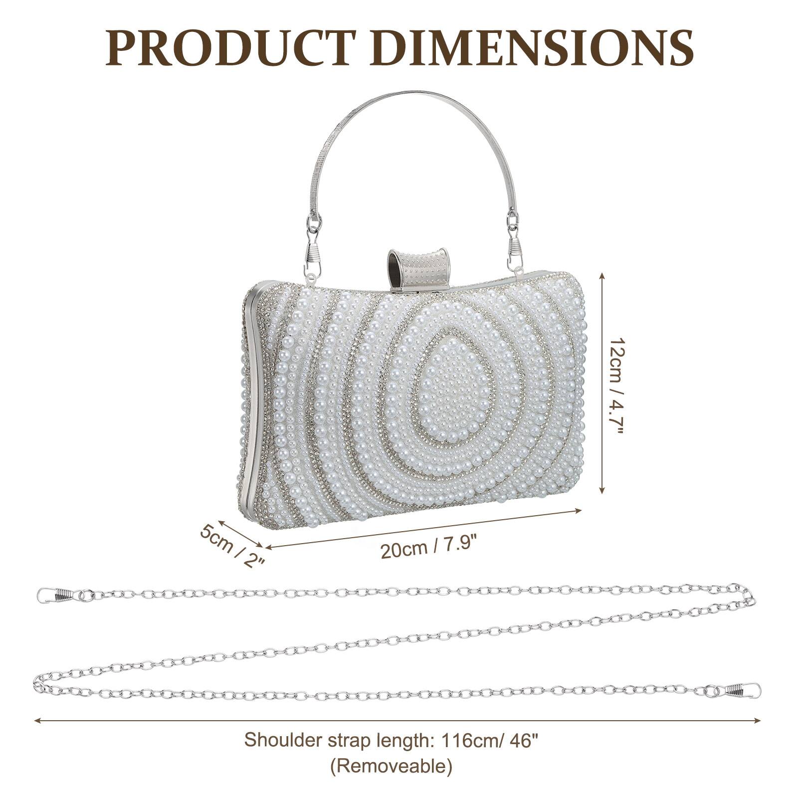 Unique Bargains Evening Bag for Women, Pearl Shiny Sequin Evening ...