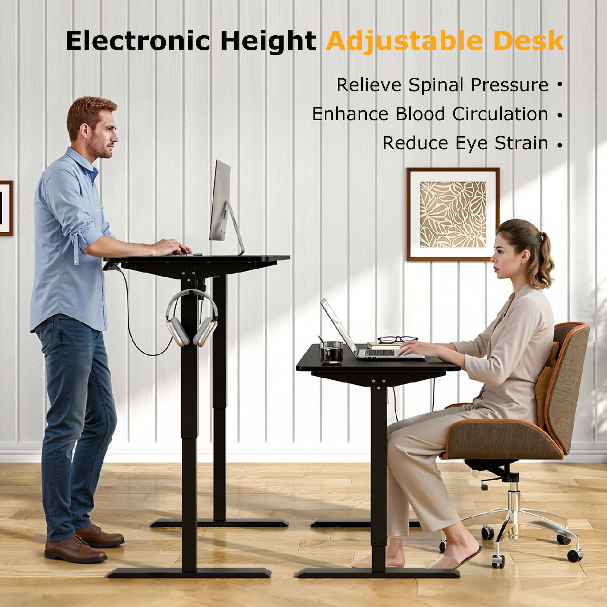 Vecelo Dual Motor Electric Standing Desk,Adjustable Height Sit Stand ...