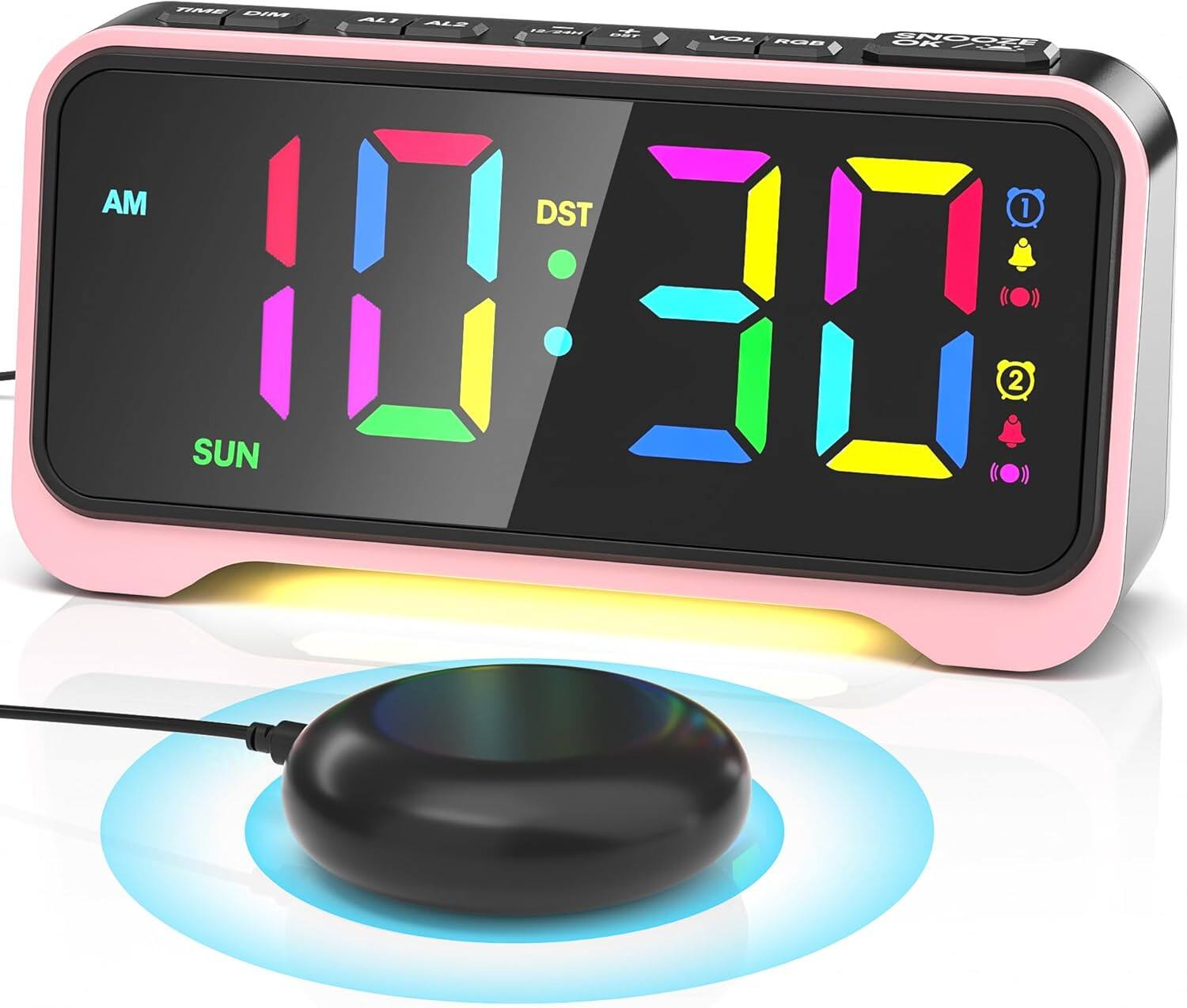 Stamp n Camp - Alarm Clock for Kids Teens, Dynamic RGB Bedroom Bedside ...