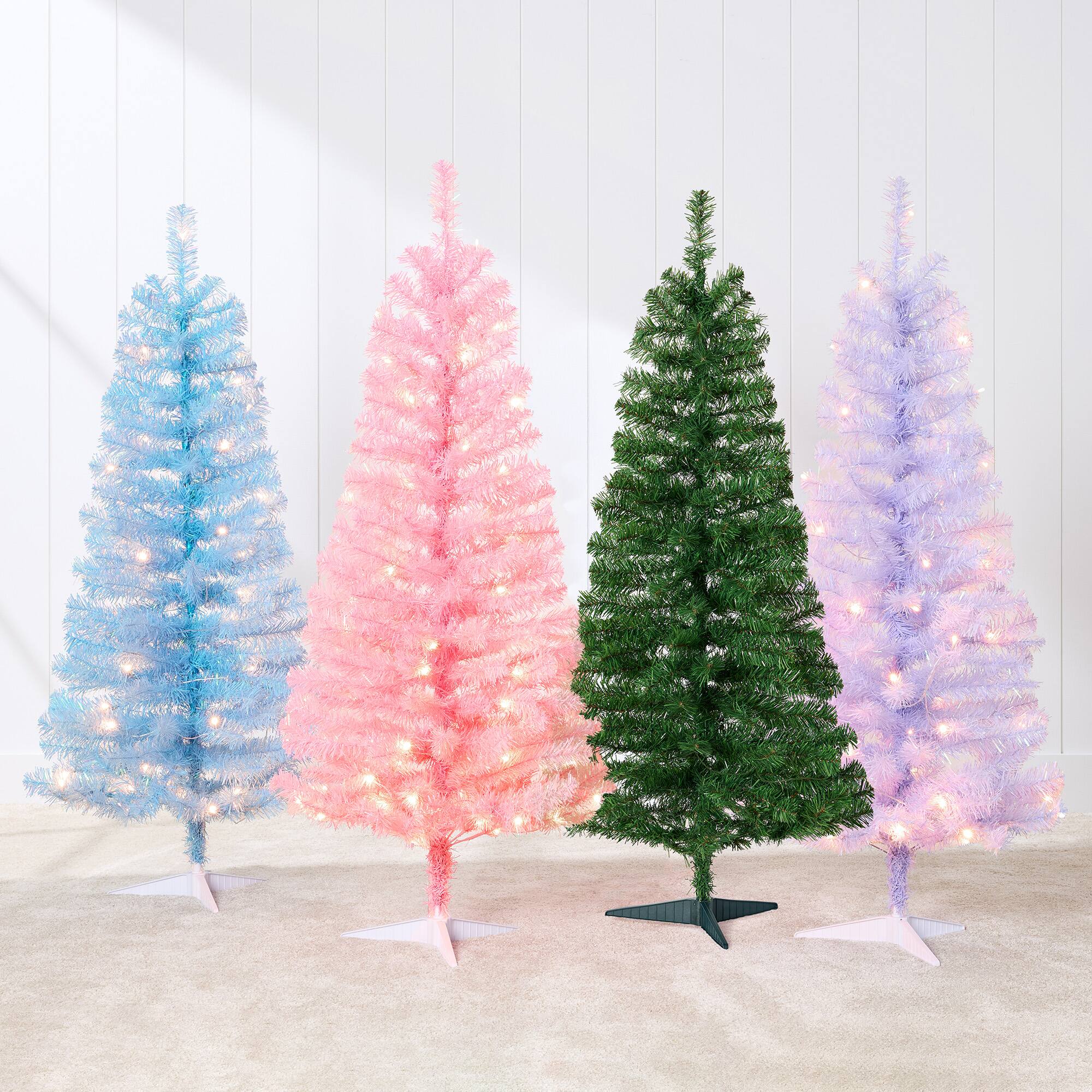 Best Choice Products 4ft Prelit Colored Christmas Tree, Artificial Tree ...