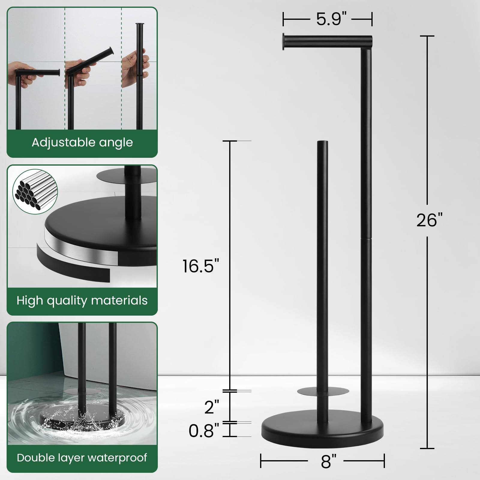 Dazzed Corner Toilet Paper Holder Stand, Bathroom Toilet Paper Roll ...