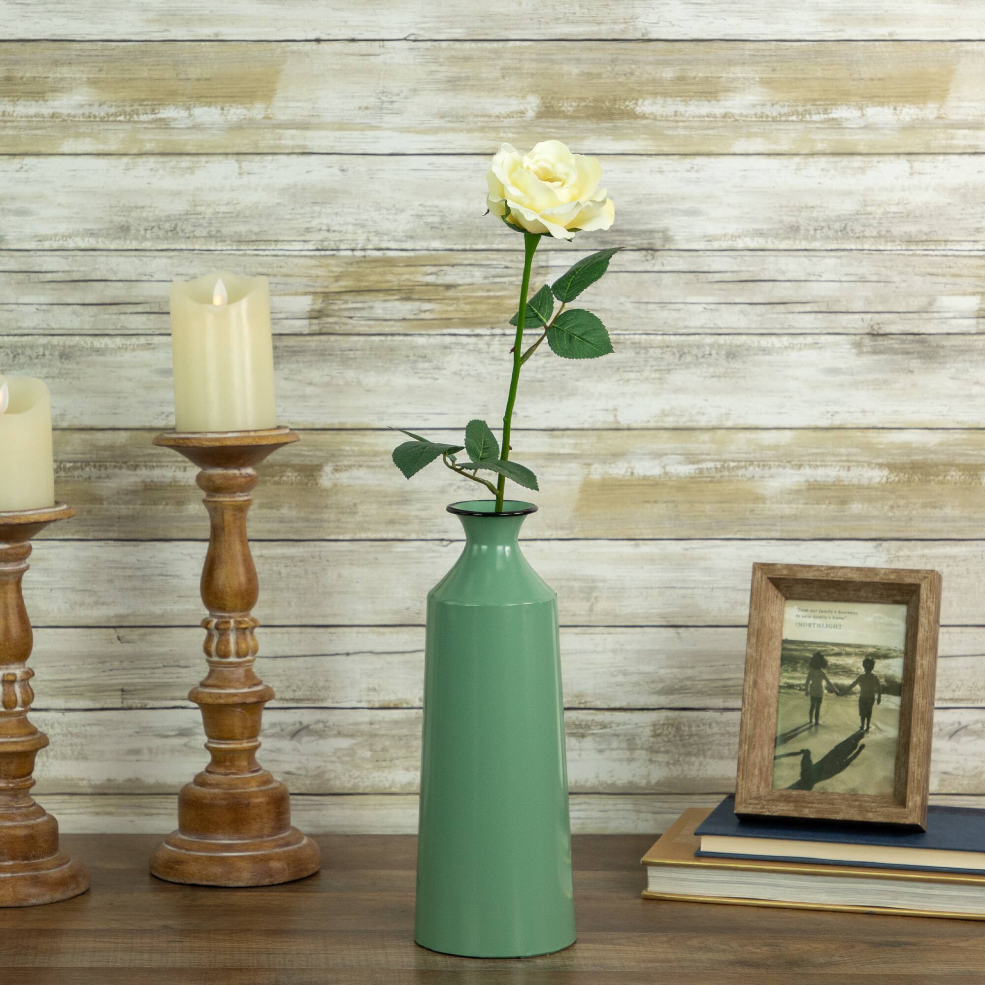 Allstate 22" Long Stem Blooming Vanilla Rose Artificial Floral Silk ...