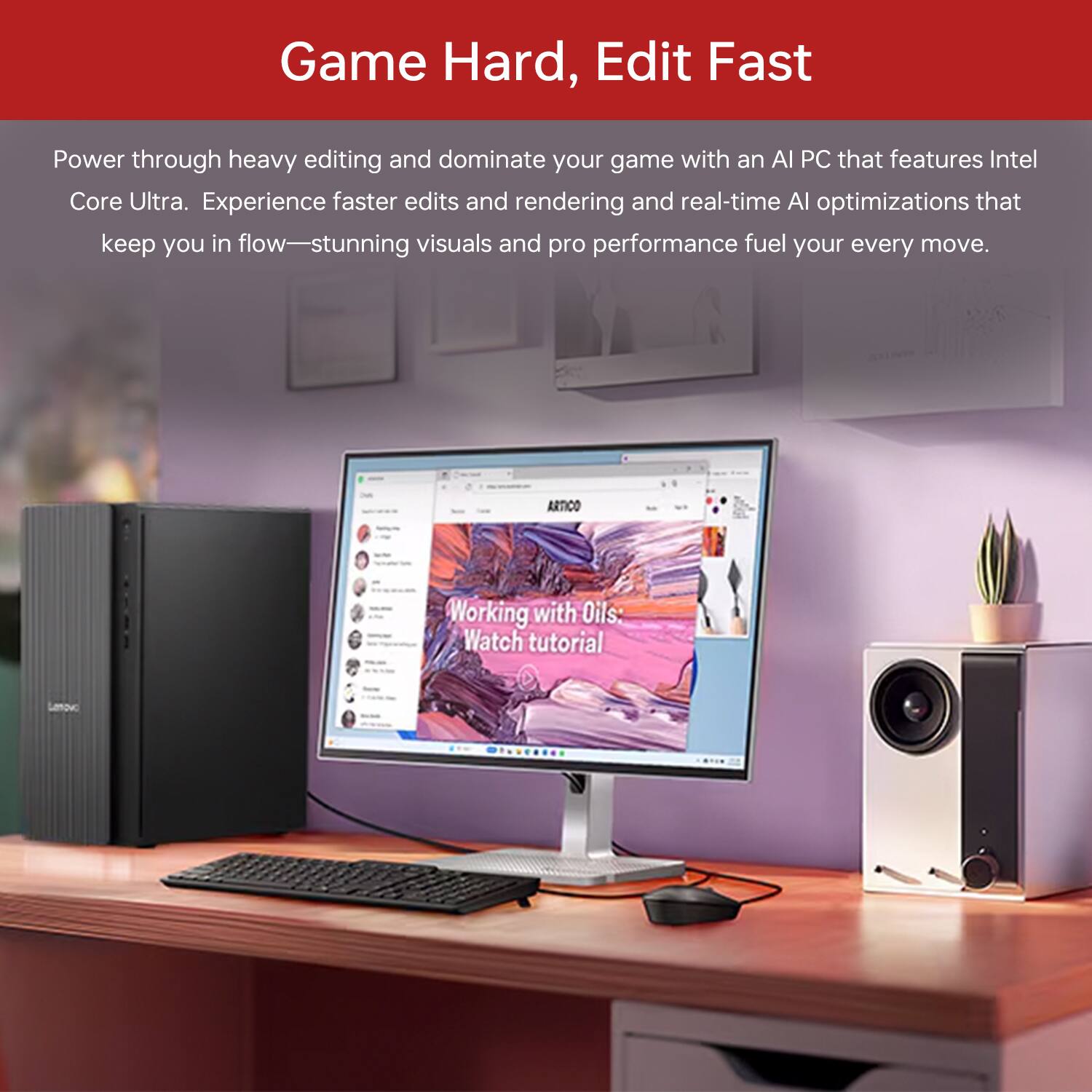 Lenovo IdeaCentre Desktop Intel Core Ultra 7 265 32GB RAM 2TB SSD Adata ...