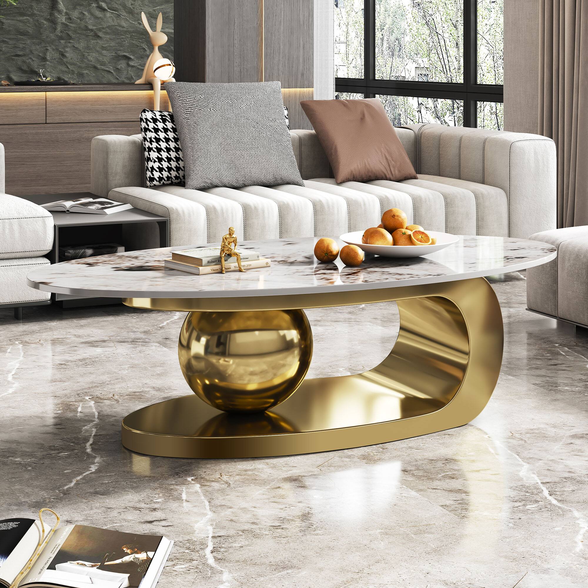 APRILSOUL Cream White Modern Nesting Coffee Tables Set of 2 2 in 1 ...