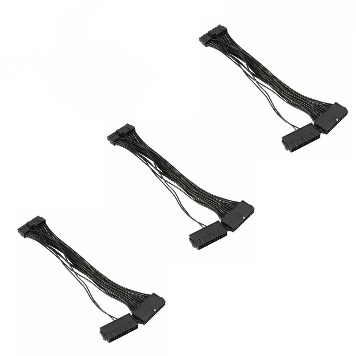 Stock Preferred 3 Pack Dual PSU 24 Pin ATX Motherboard Adapter ...