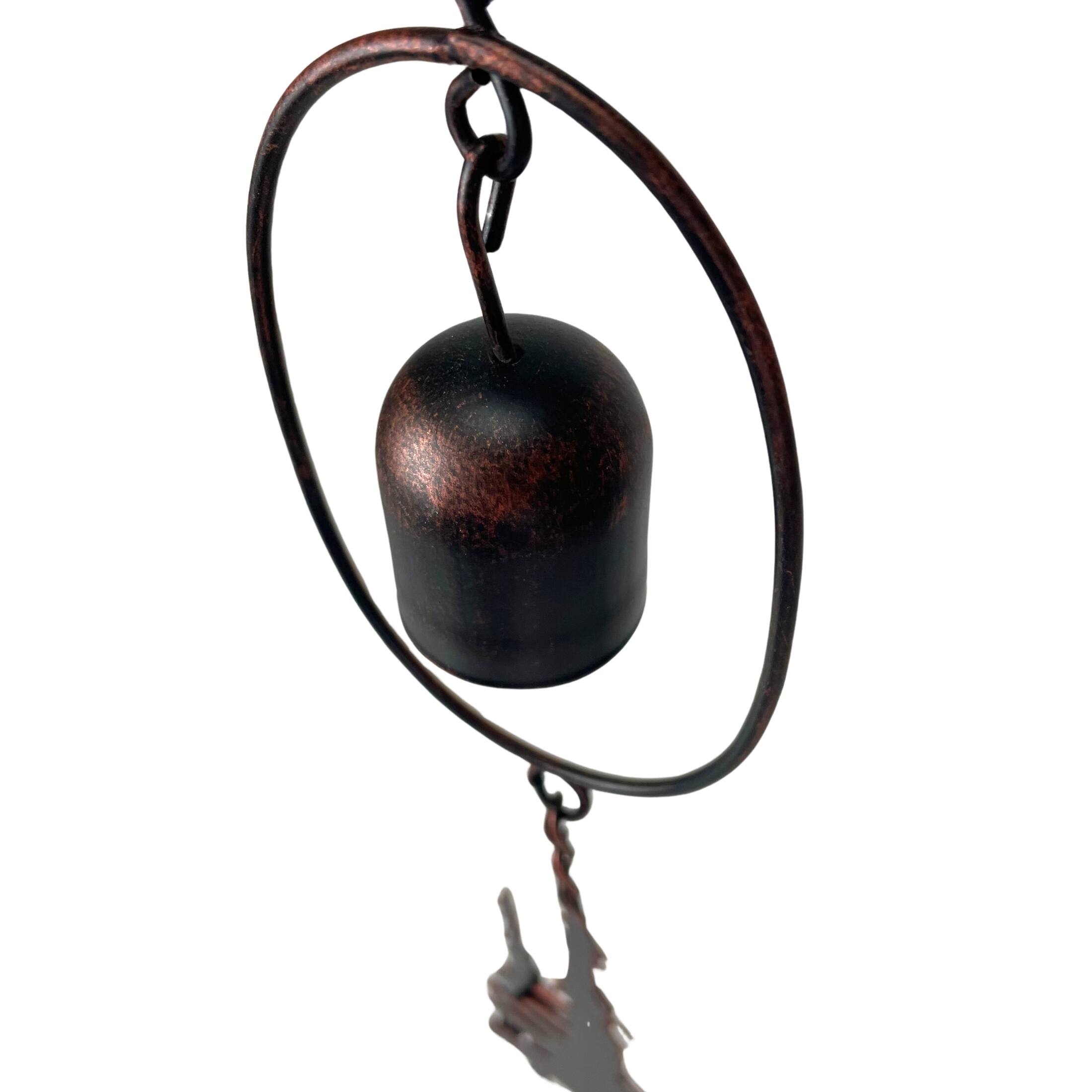 Things2Die4 70" Metal Rain Chain Forest Trees & Zen Bells, Aged Bronze ...