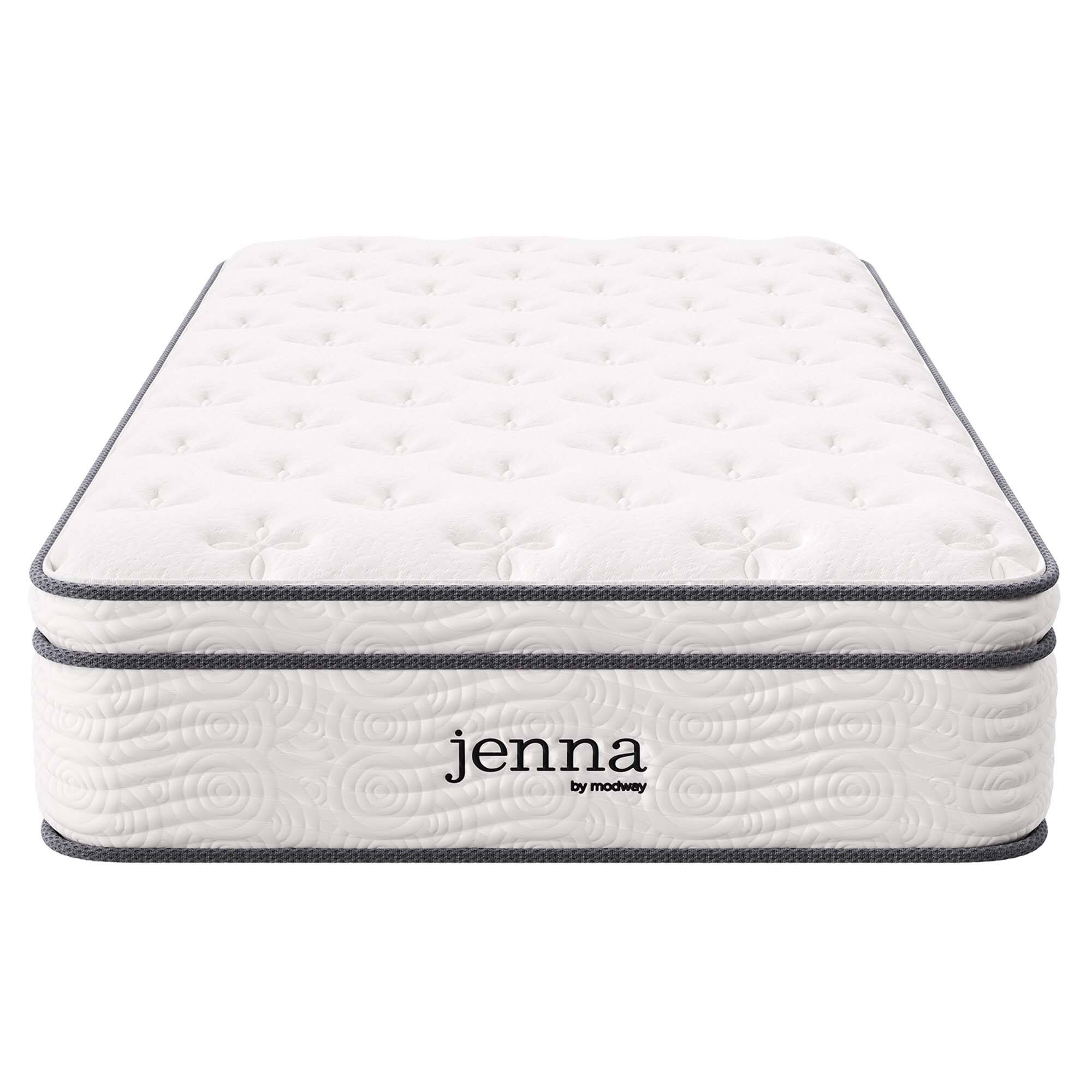Jenna 12" Innerspring and Foam Twin Mattress by Modway White MOD-7087 ...