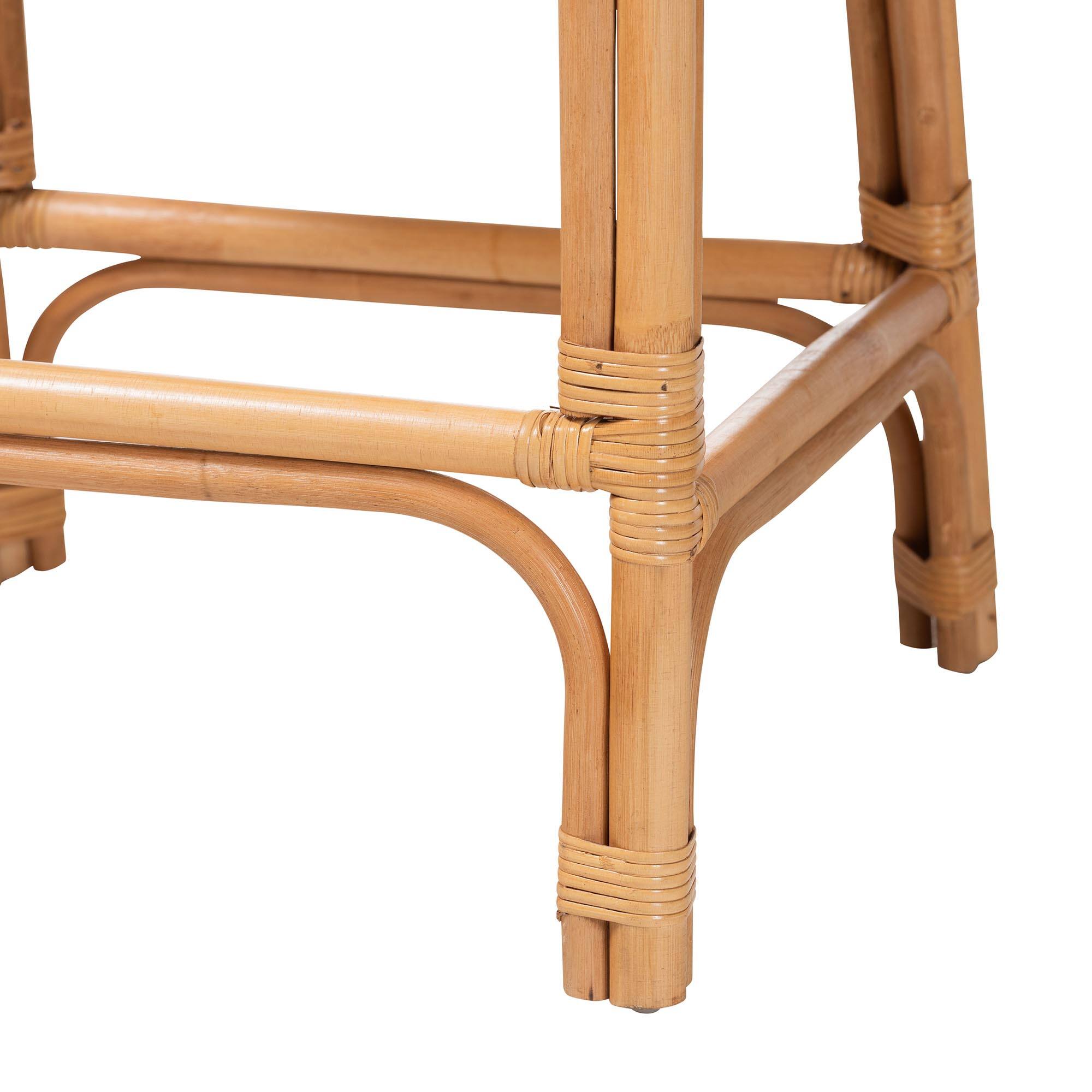 bali & pari Ottis Rattan Counter Stool with Cushion Handwoven Wicker ...