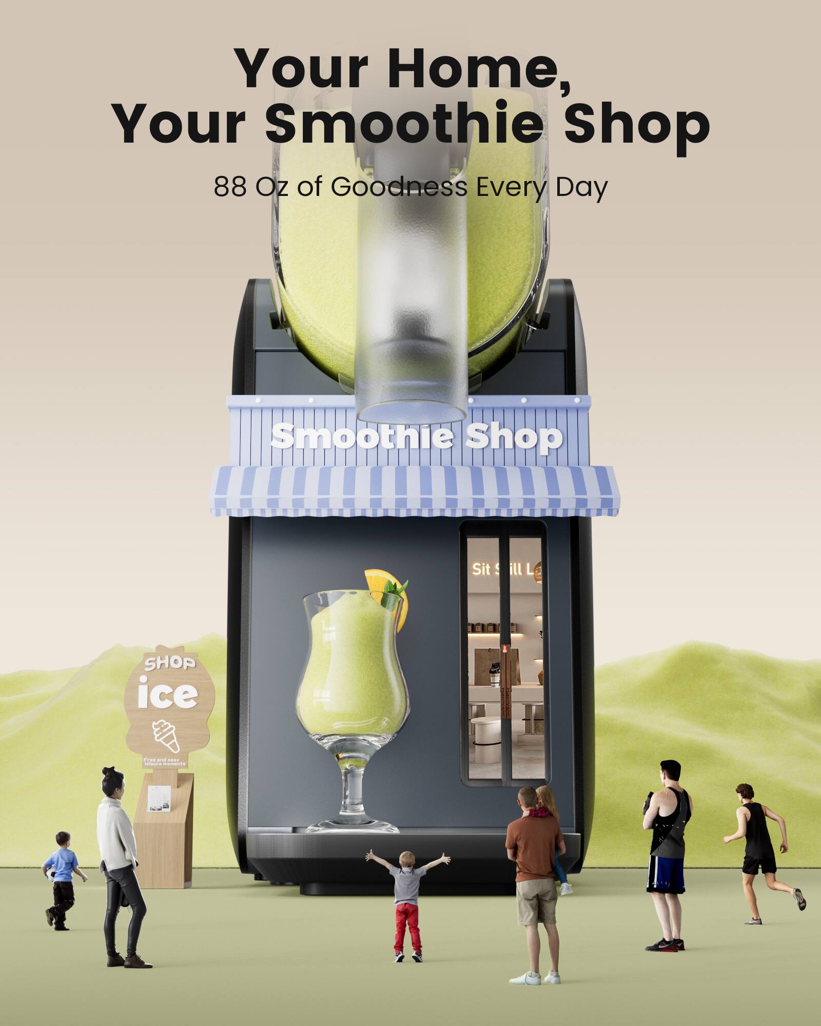 CyberChill 88oz Slushie Machine with LED Display, 7 Presets, No Ice ...