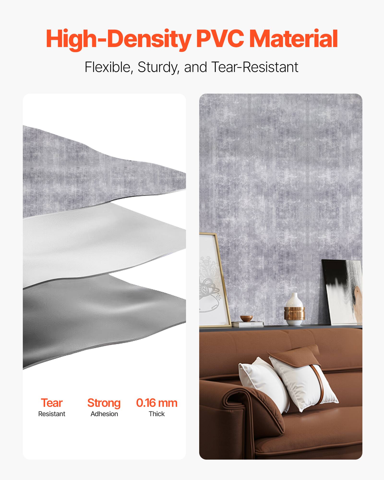 VEVOR Peel and Stick Wallpaper,15.7x590.5 inch Contact Paper Waterpoof ...