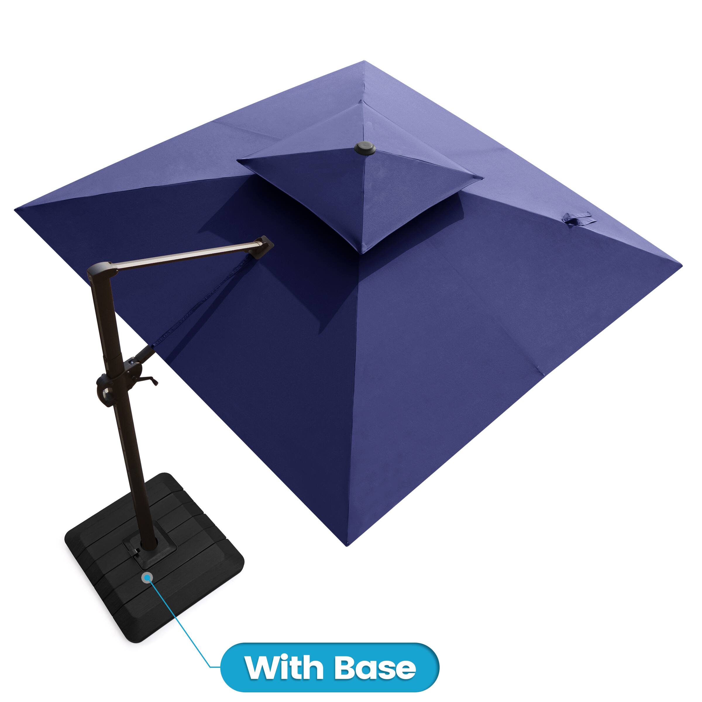 Crestlive Products 10x10ft Aluminum Double Top Crank Cantilever Patio ...