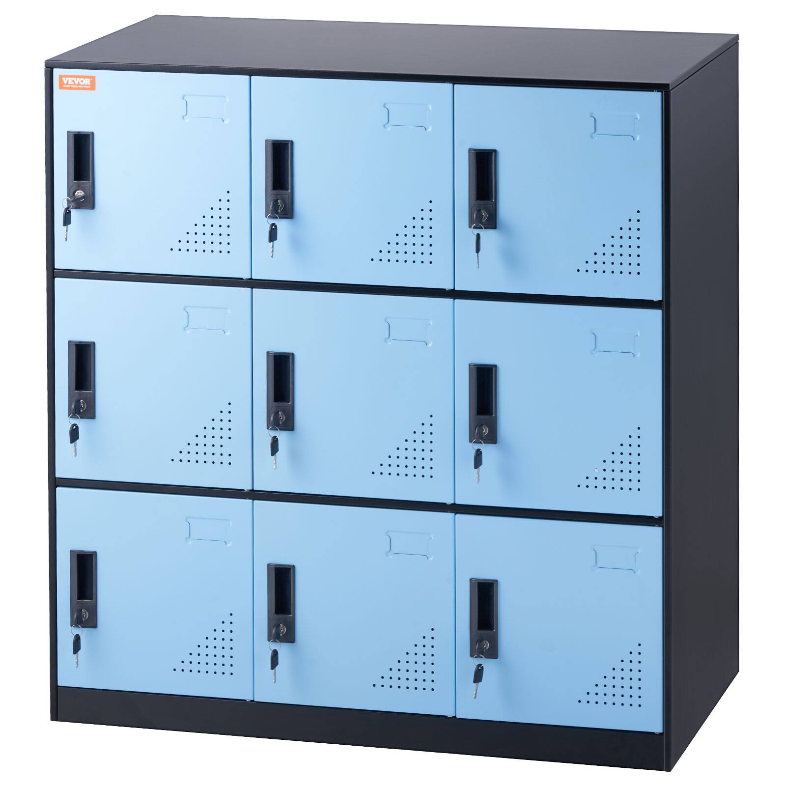 VEVOR Metal Locker for Employees, 9 Doors Storage Cabinet with Card ...
