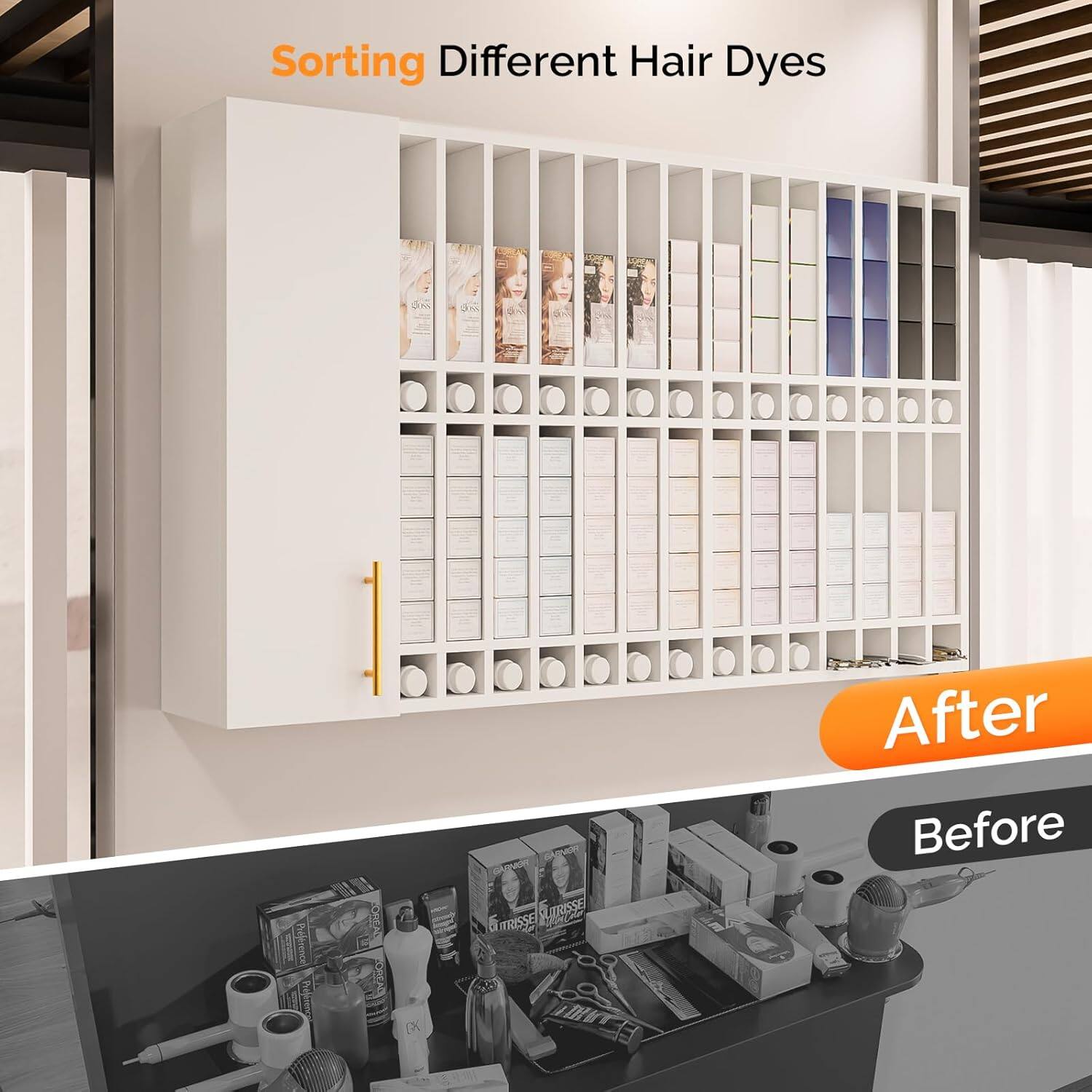 Winado Professional Hair Color Organizer Rack, Salon Hair Color Tube ...