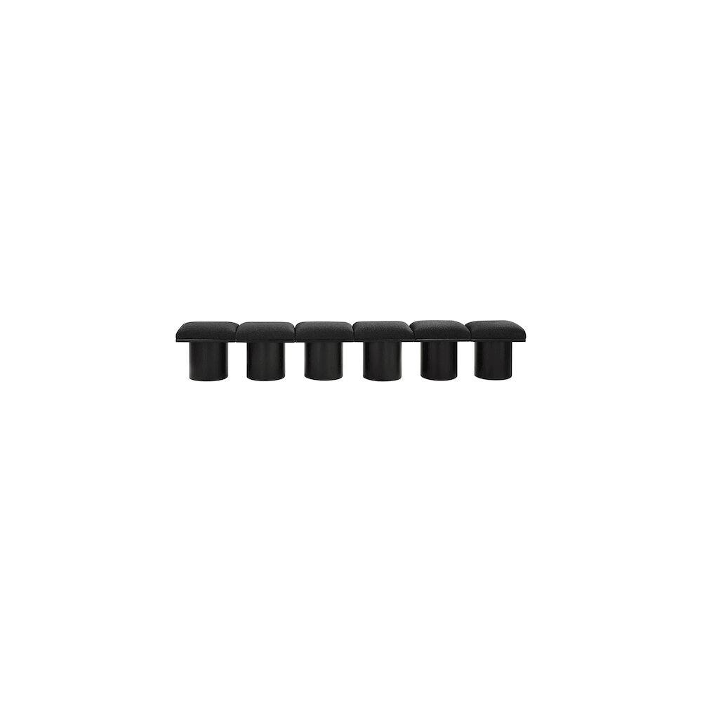 Meridian Furniture Pavilion Bench Black Boucle Fabric 466Black-6A ...