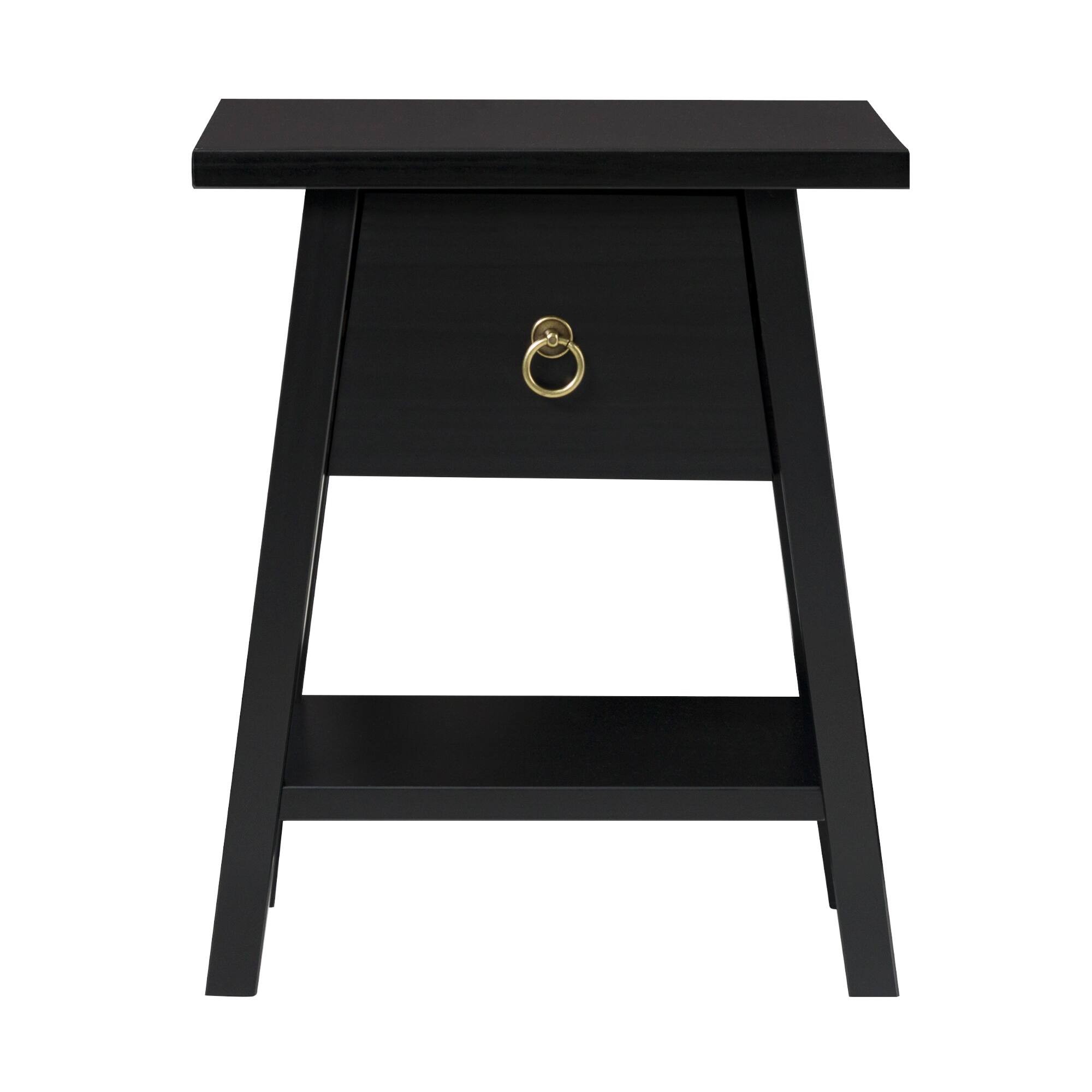 Walker Edison Japandi Pull Ring Bedside Table Black BBTB20NSBLWP - Best Buy