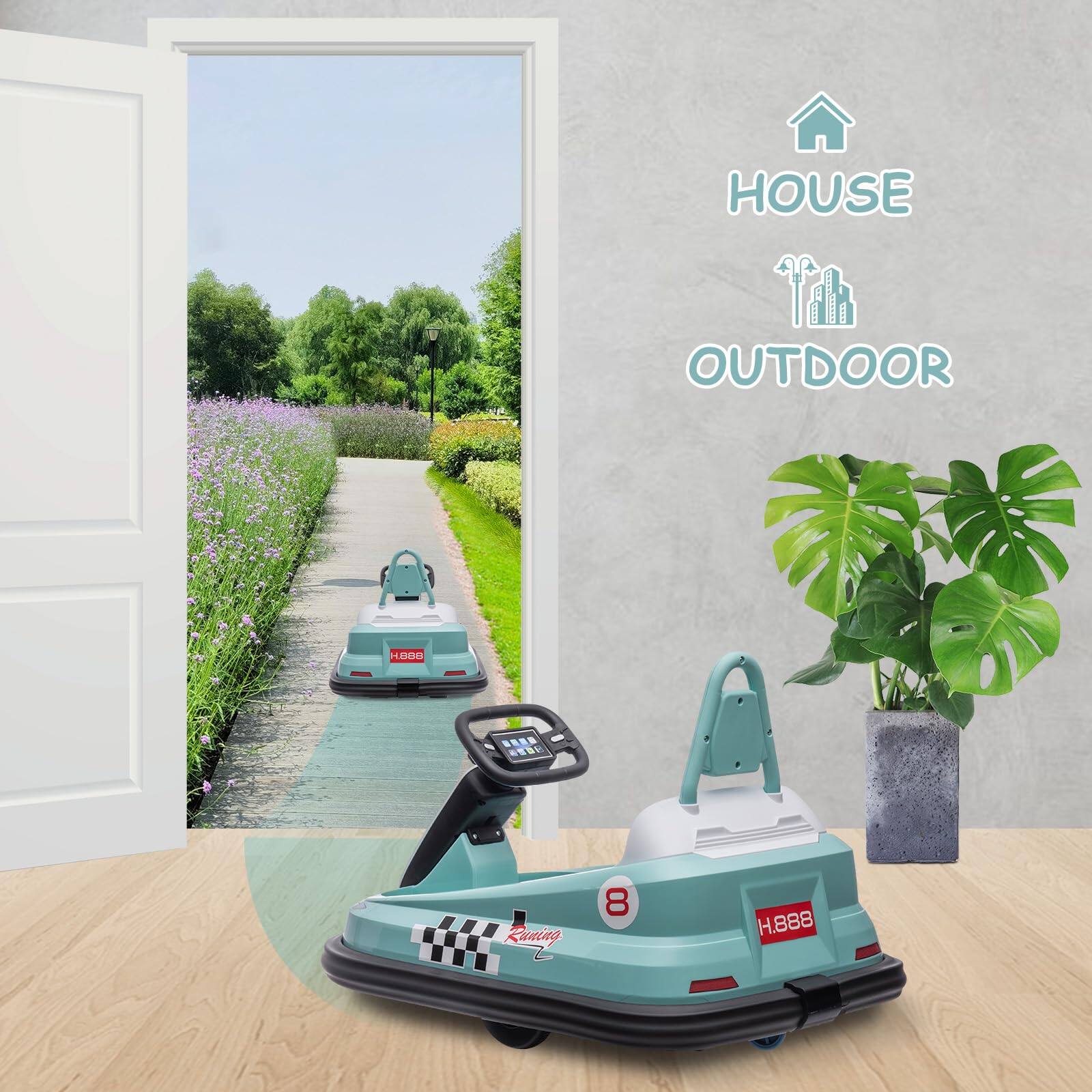 GARVEE new 6V Kids Electric Bumper Car 360 Degree Spin 2 Speeds ...