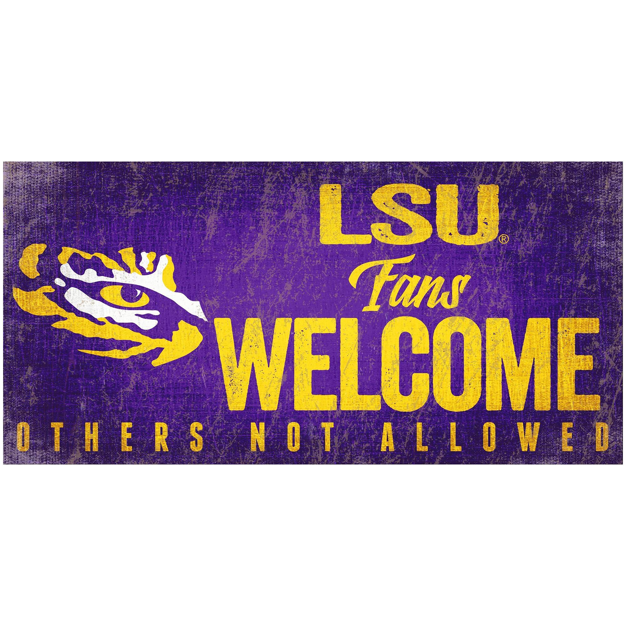 Fan Creations LSU Tigers 6" x 12" Fans Welcome Sign Multicolor 2792462 ...