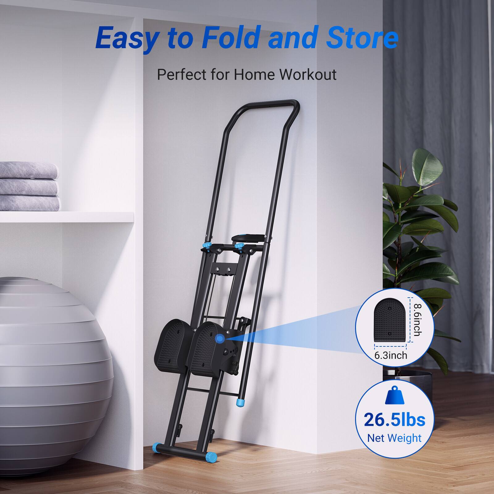 MERACH Vertical Climber Stair Stepper Machine Full Body Workout Home ...