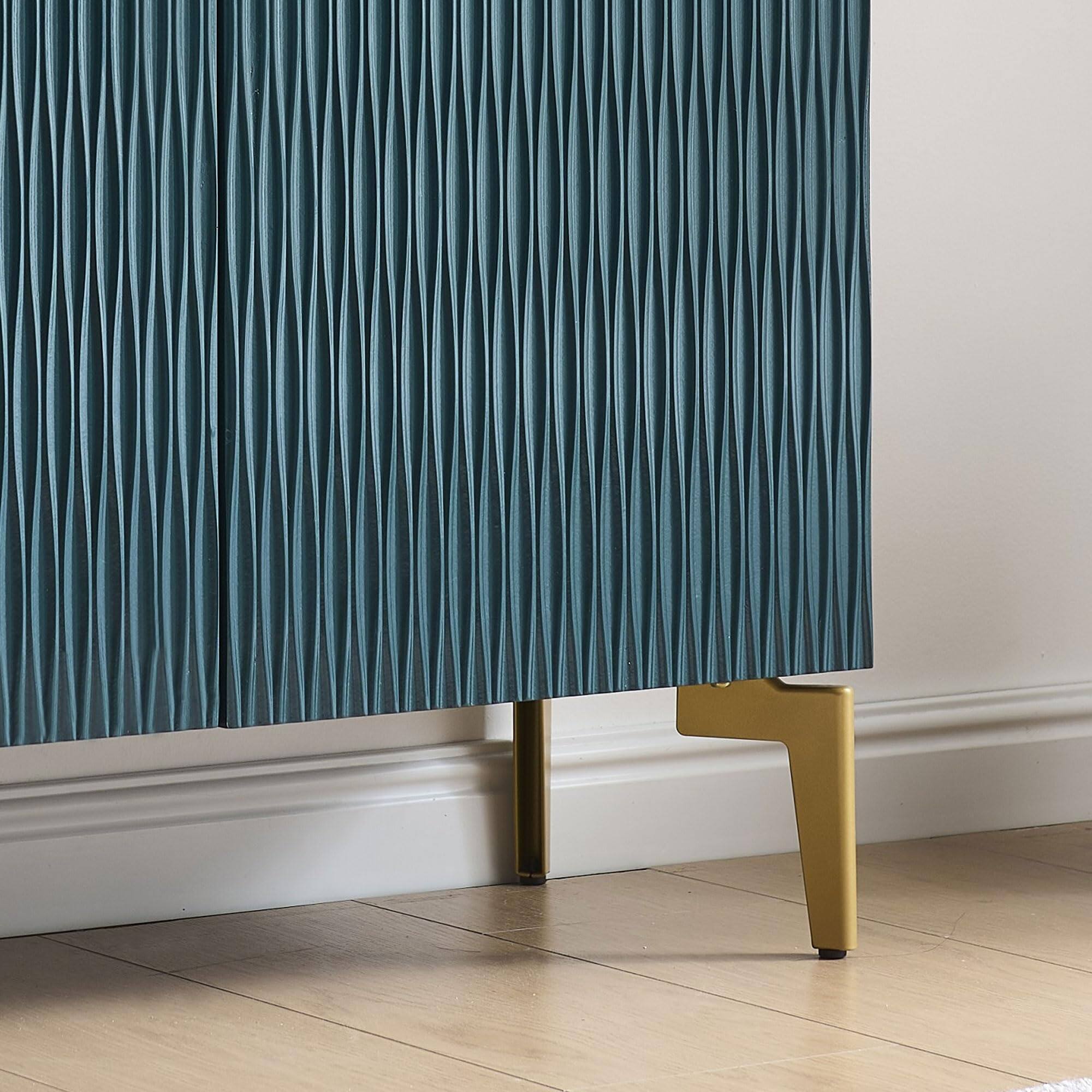 Kings Brand Furniture Arvo Modern Console Table – Textured Front with Black Frame & Gold Legs ...