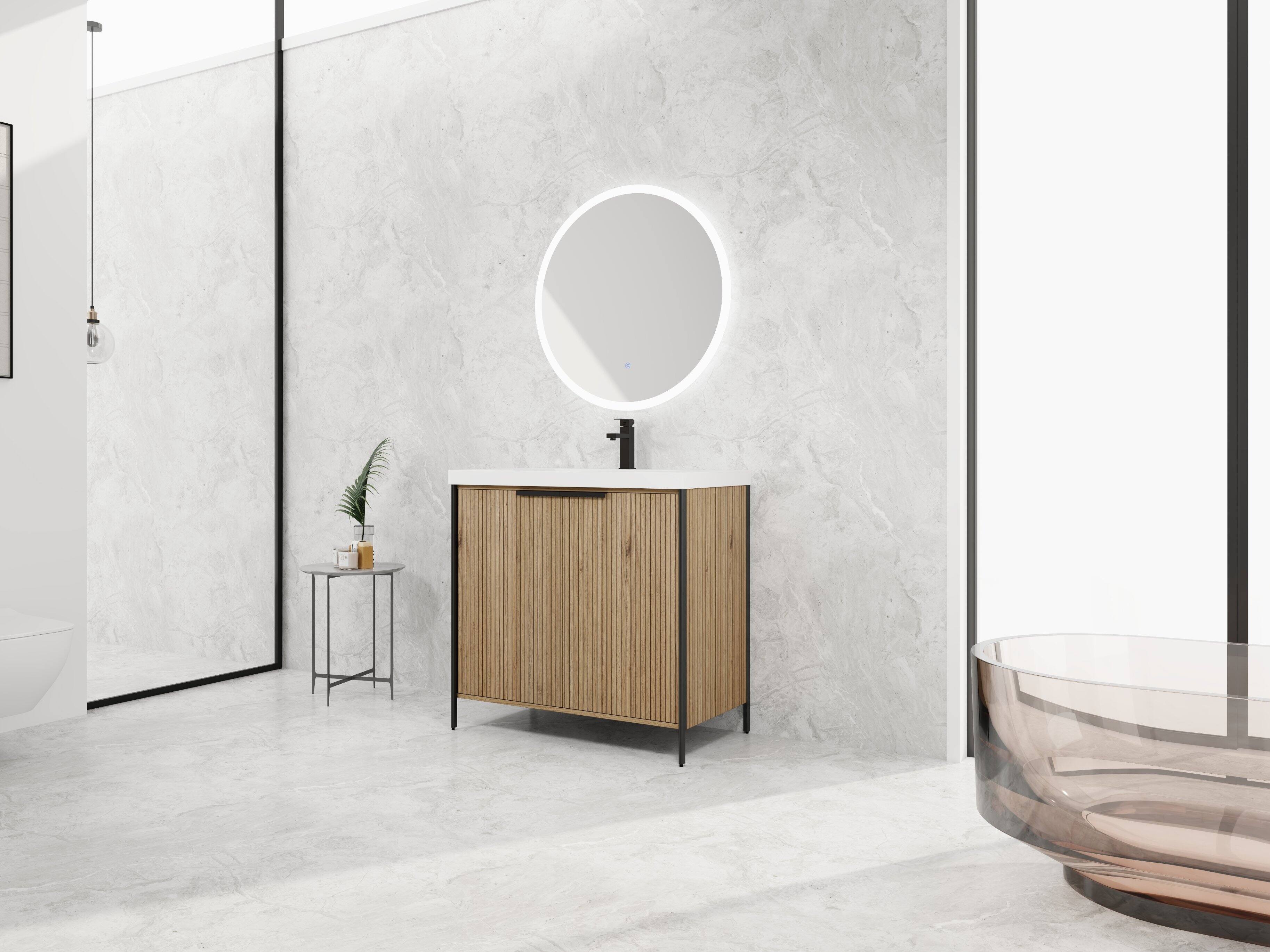 APRILSOUL 36 inch Freestanding Bathroom Vanity Resin Sink 2 Soft Close ...