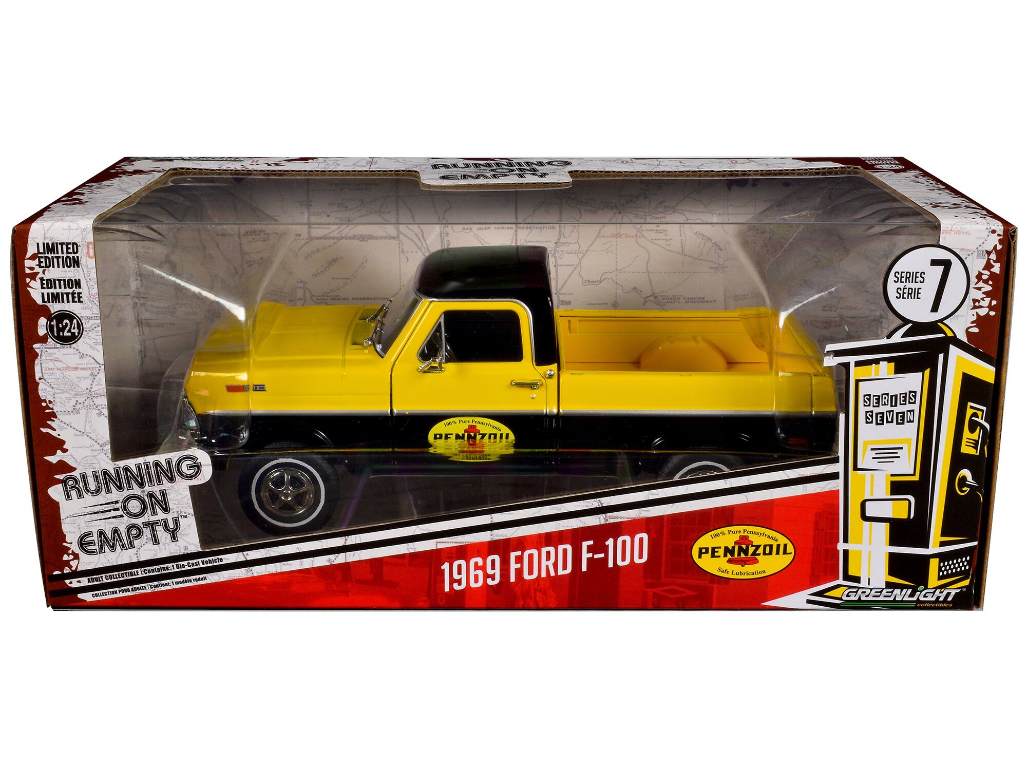 Greenlight 1969 Ford F 100 Pickup Truck "Pennzoil" Yellow and Black ...