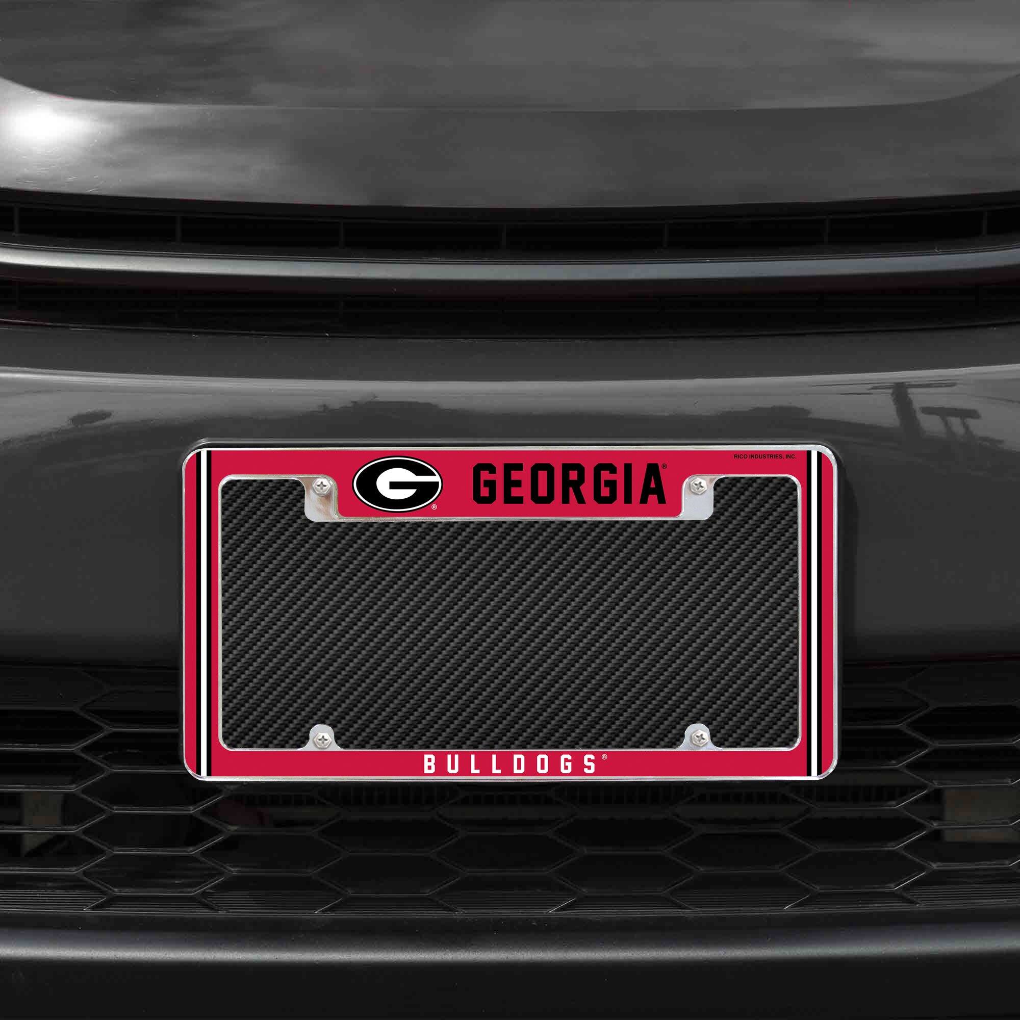 Rico Industries Georgia NCAA Bulldogs (Set of 2) Chrome Metal License ...