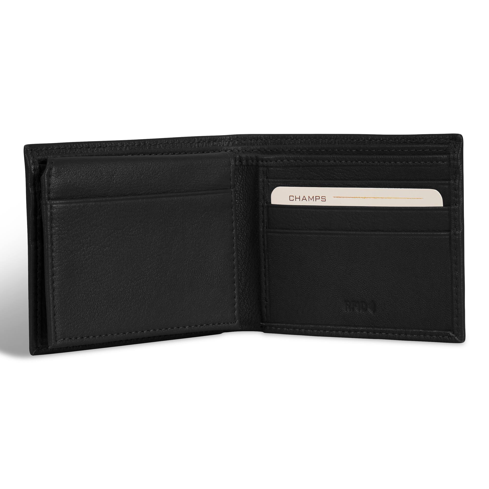 Champs Onyx Collection Leather Top Wing Wallet Black OB-502-BLACK (TOP ...