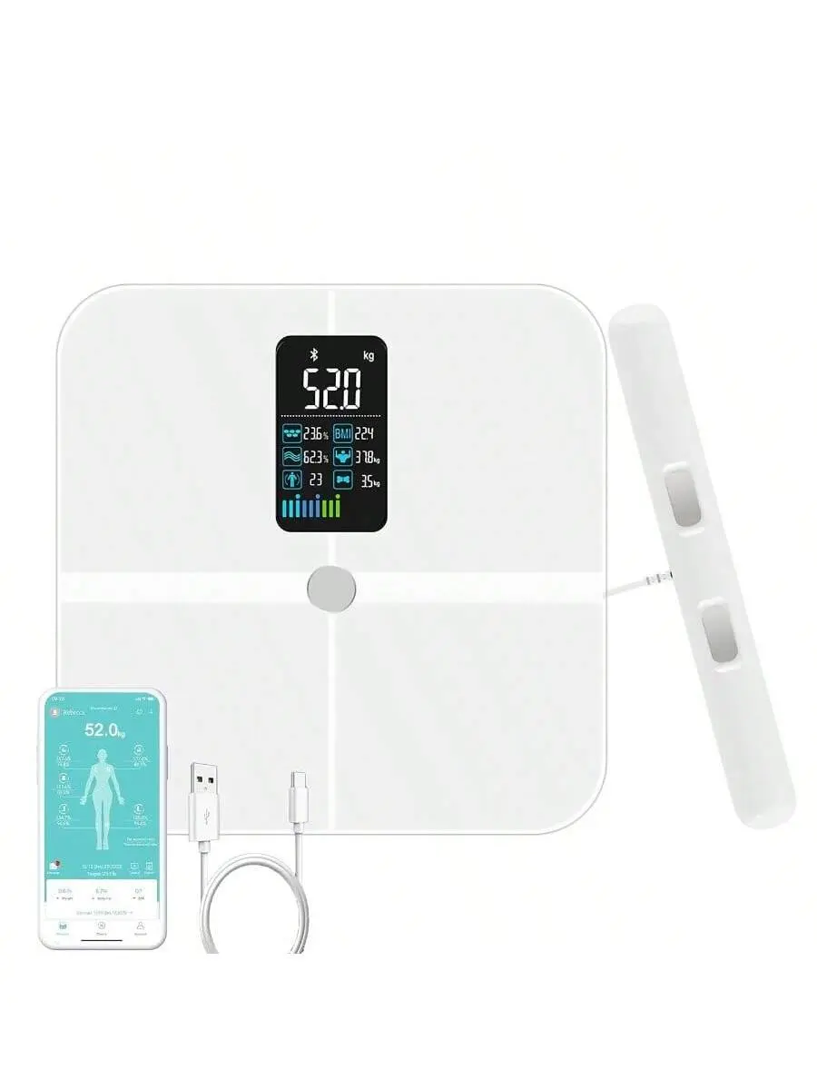 Pacoar Cade Digital scale tempered glass platform, BMI tracking for ...