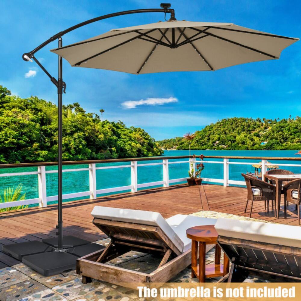 Mondawe 4 Pieces 13L Cantilever Offset Patio Umbrella Base with Easy ...