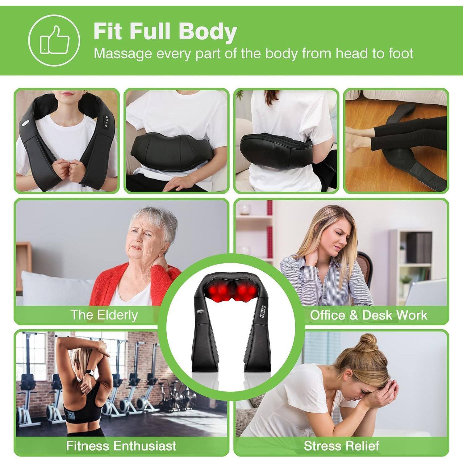 The Best Inks Neck Shiatsu Shoulder And With Heat Electric Deep Tissue ...