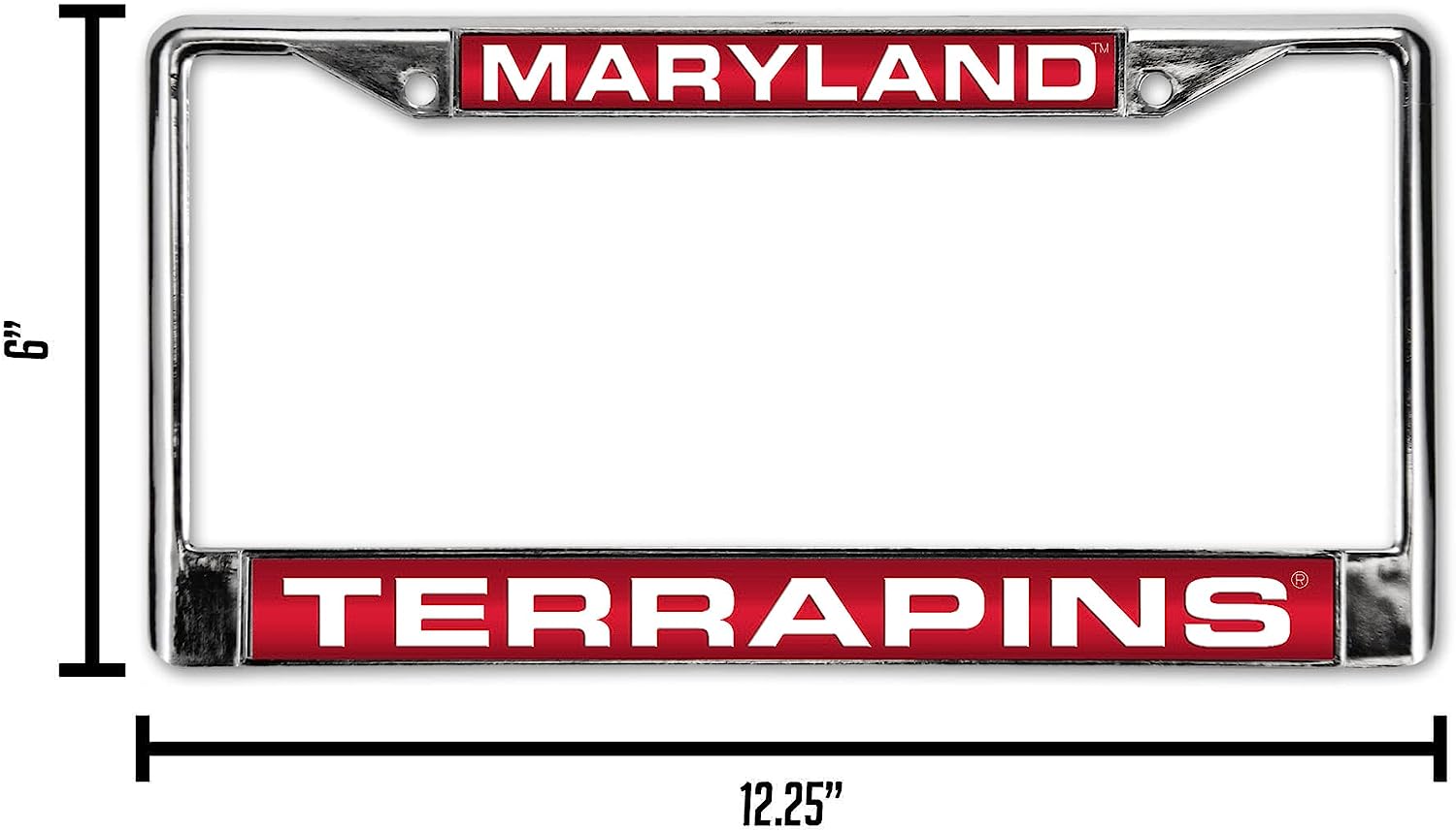 Rico Industries Maryland Terrapins Chrome Metal License Plate Frame ...