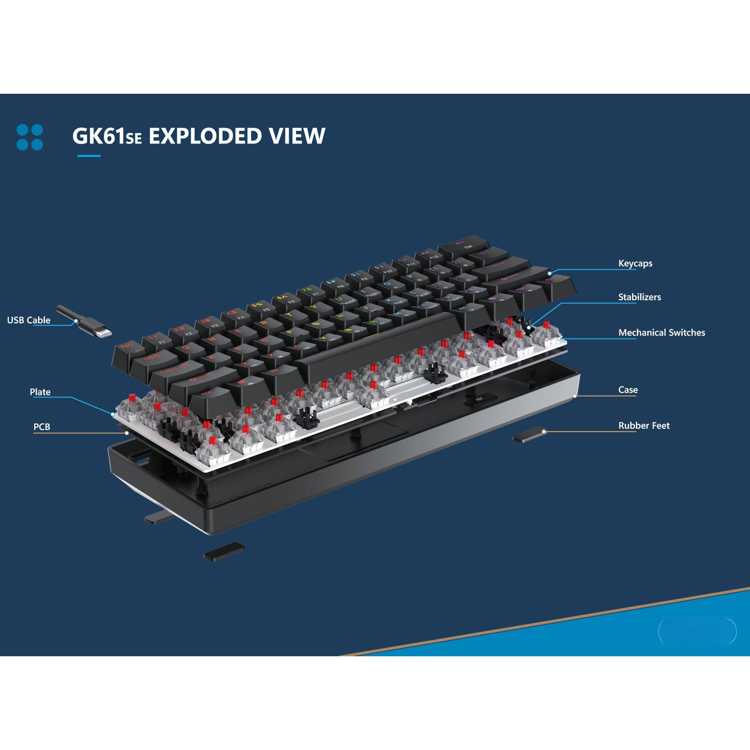 Cozy Serene Gk61 Se 60 Mechanical Gaming 61 Keys Multi Color Rgb Led ...