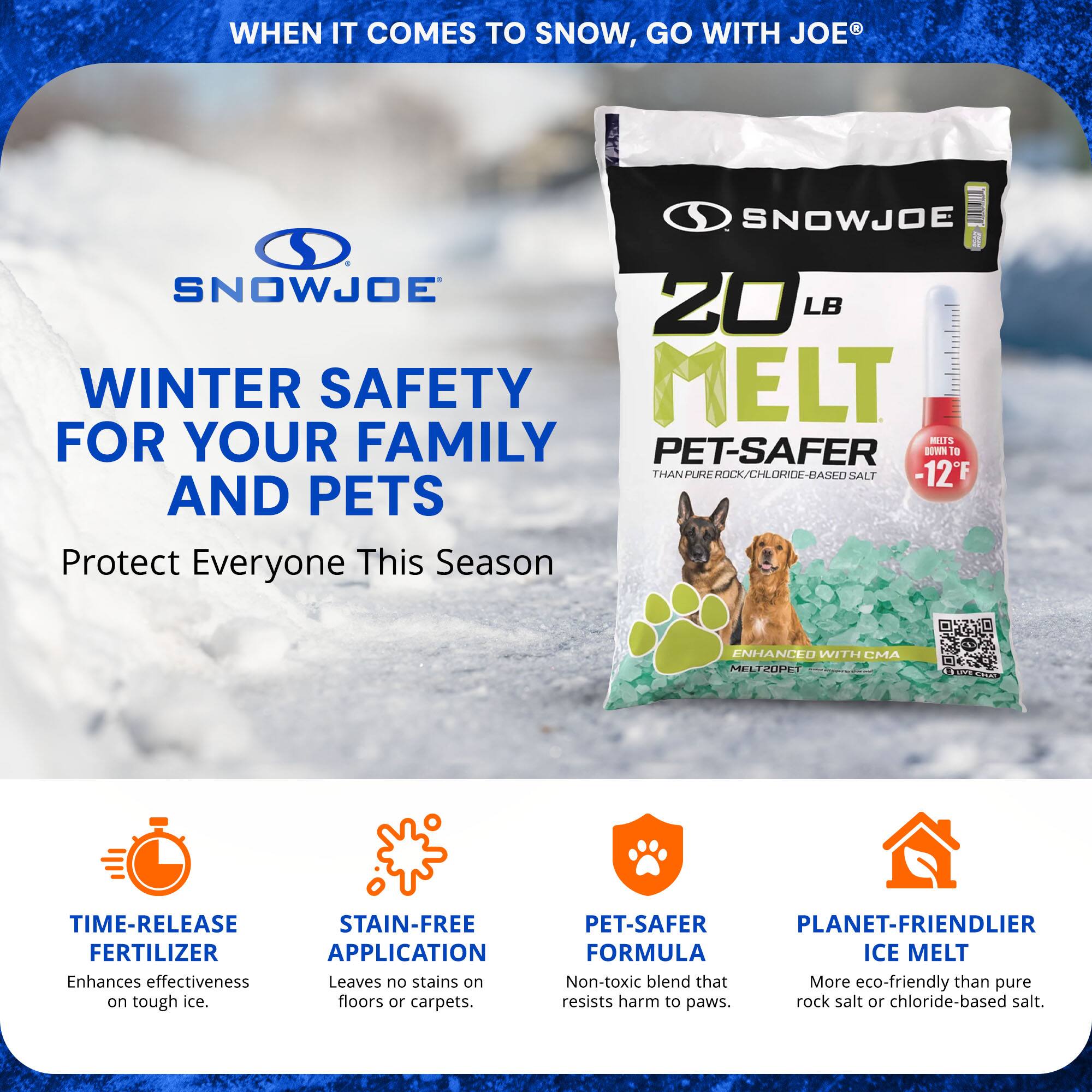 Snow Joe 5 Pack Pet Safer Ice Melt Blend, Safe for Concrete/Sidewalks, 20 lb White/green 5 x ...