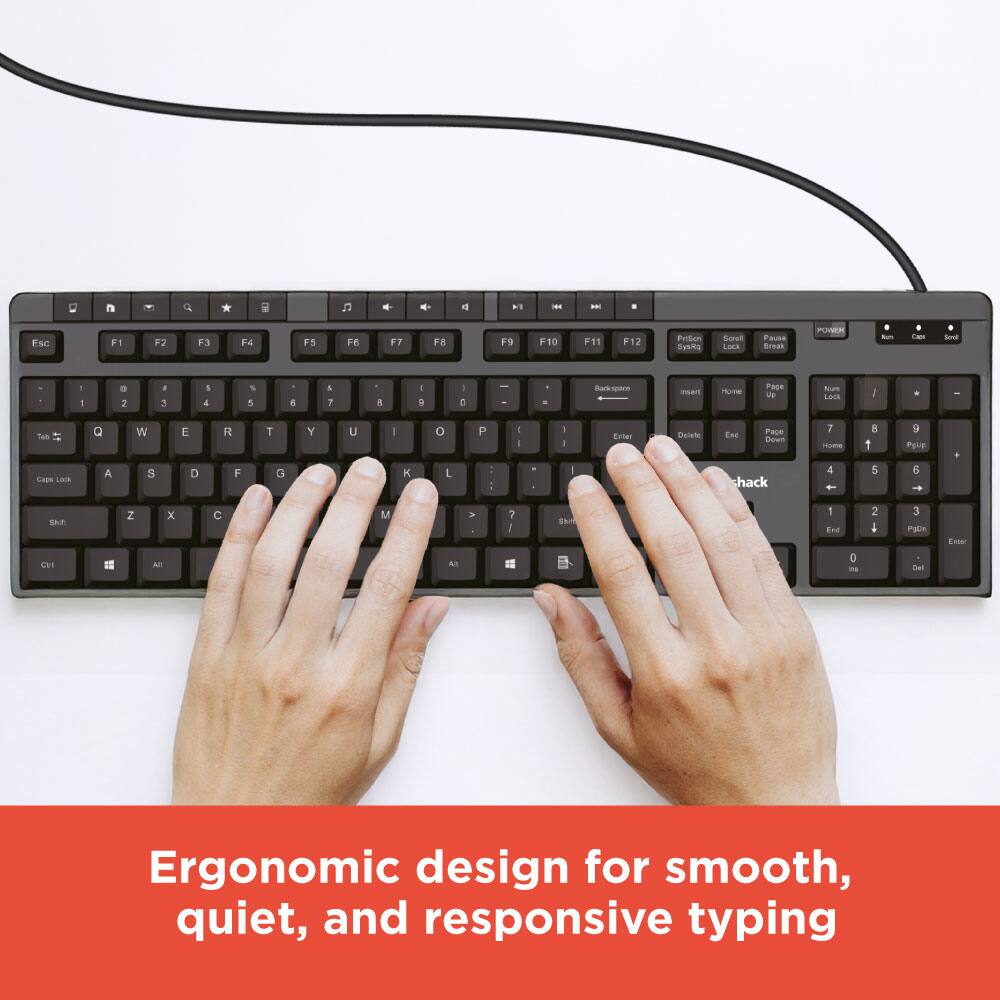 RadioShack Wired Keyboard English Layout 2604770 Black 2604770 - Best Buy