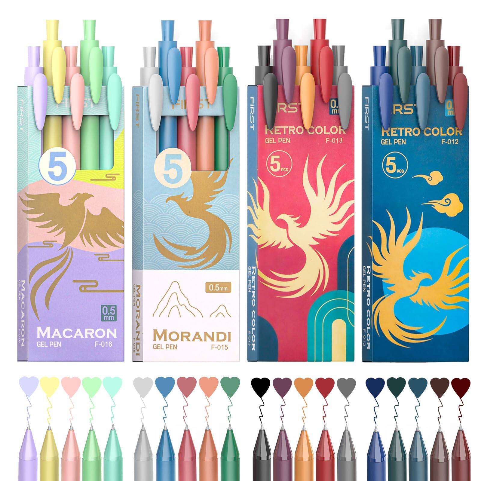 Paradigms Interiors Retractable Gel Pens Fine Point 20 Assorted Pen Set ...