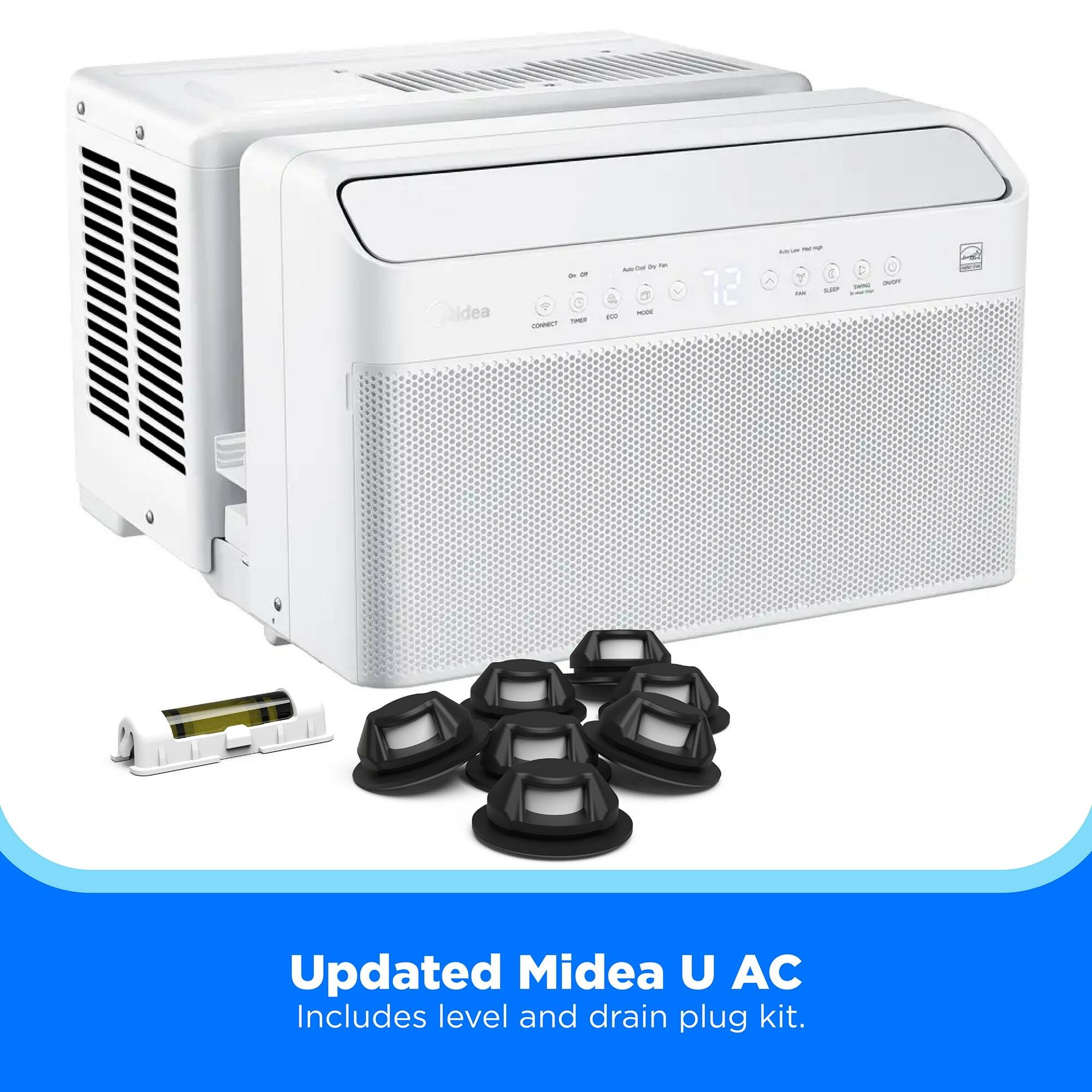 Midea 12,000 BTU Smart Inverter U Shaped Window Air Conditioner, 550 Sq. Ft., MAW12W1QWT White ...