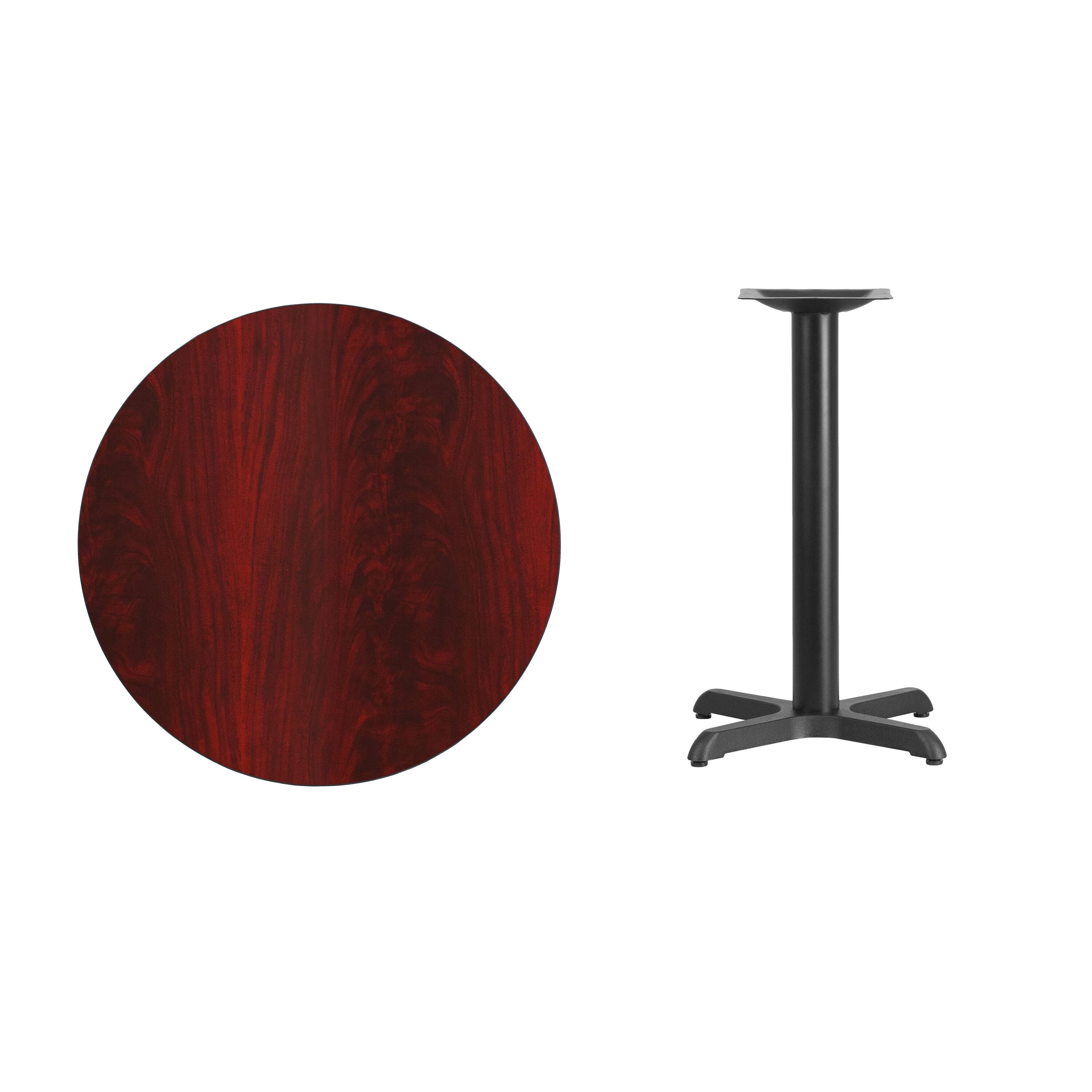 Emma + Oliver 30" Round Laminate Table Top with 22"x22" Table Height ...