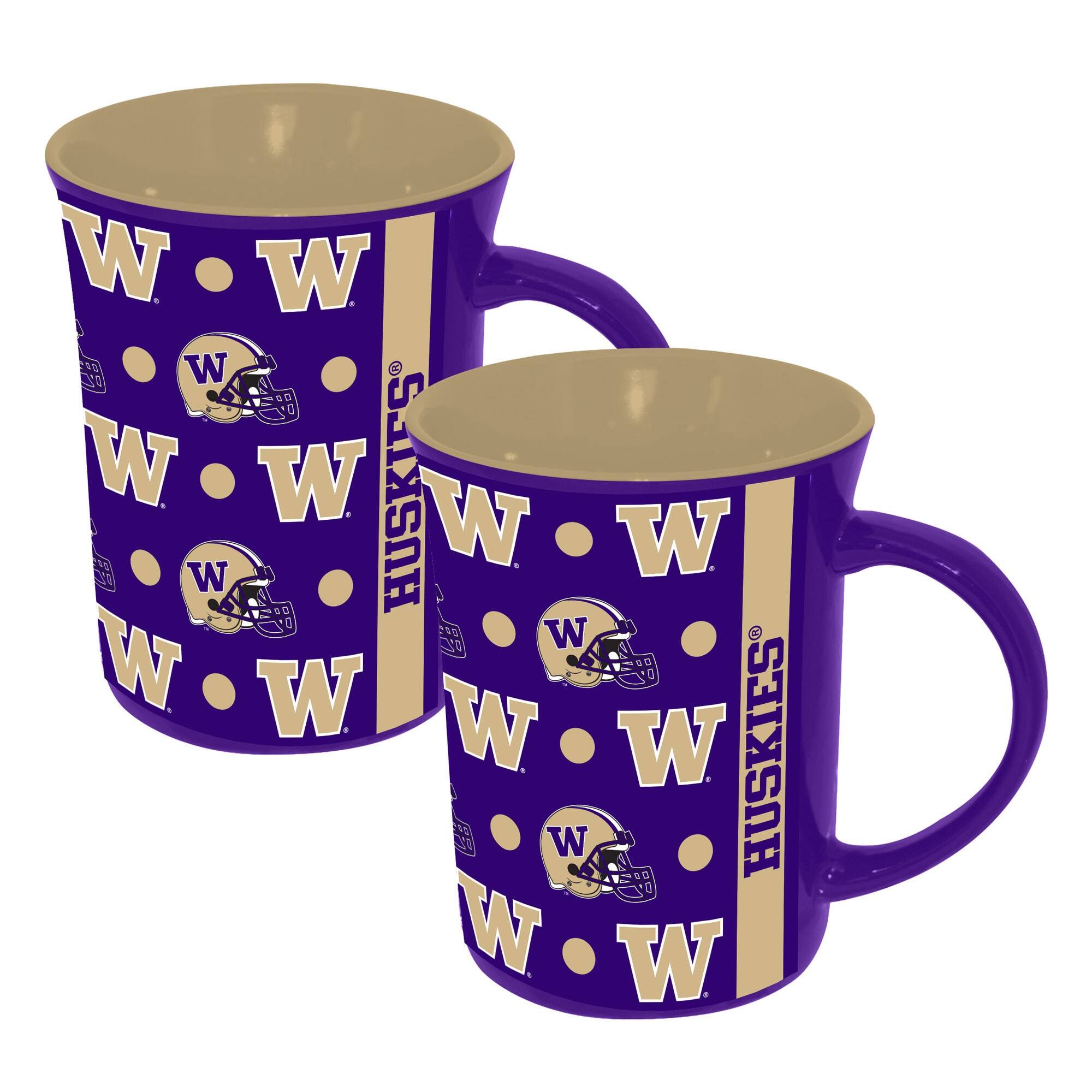 The Memory Company Washington Huskies Two Pack 15oz. Line Up Ceramic ...