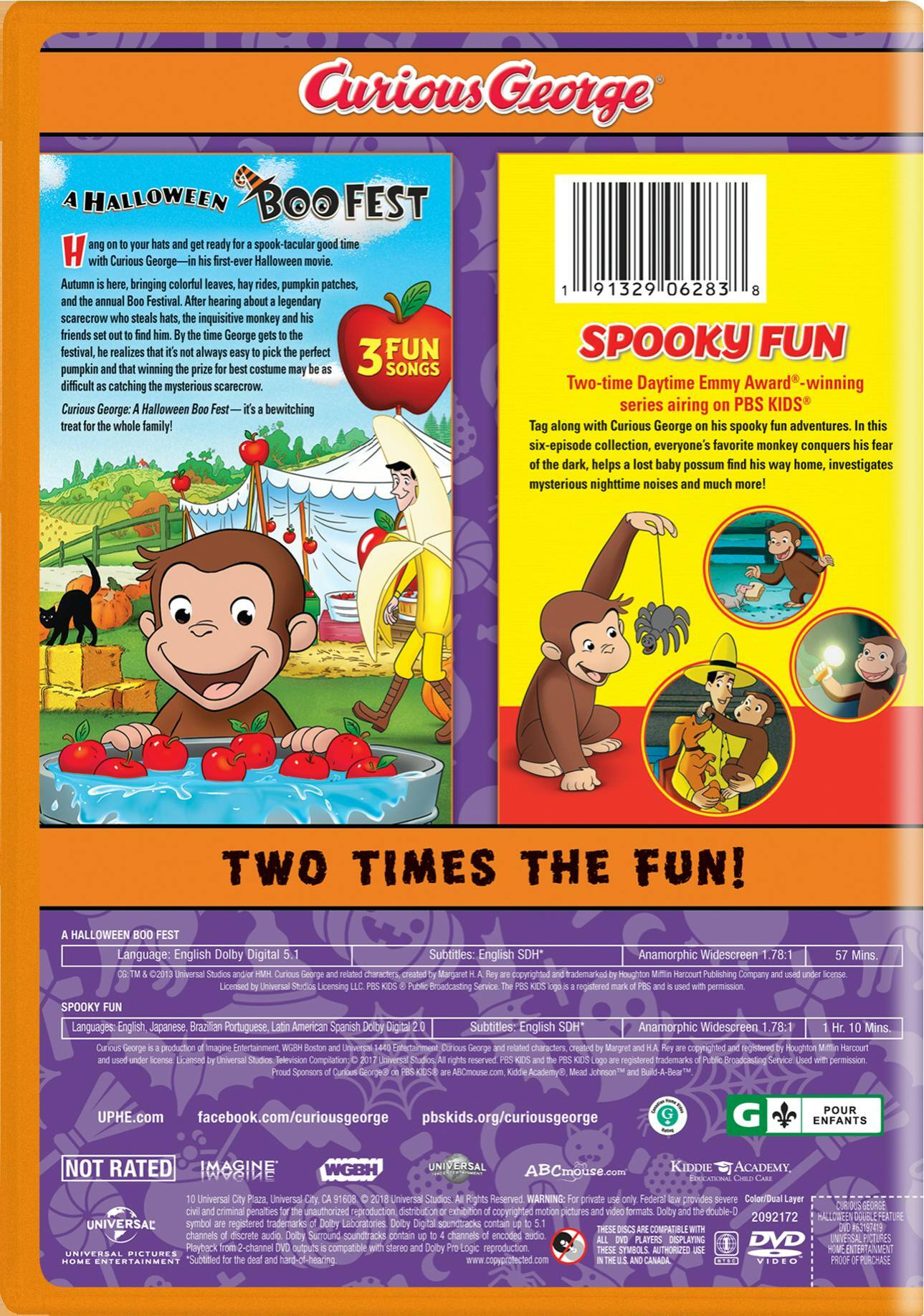 Curious George: A Halloween boo fest/Spooky fun (DVD Double Feature ...