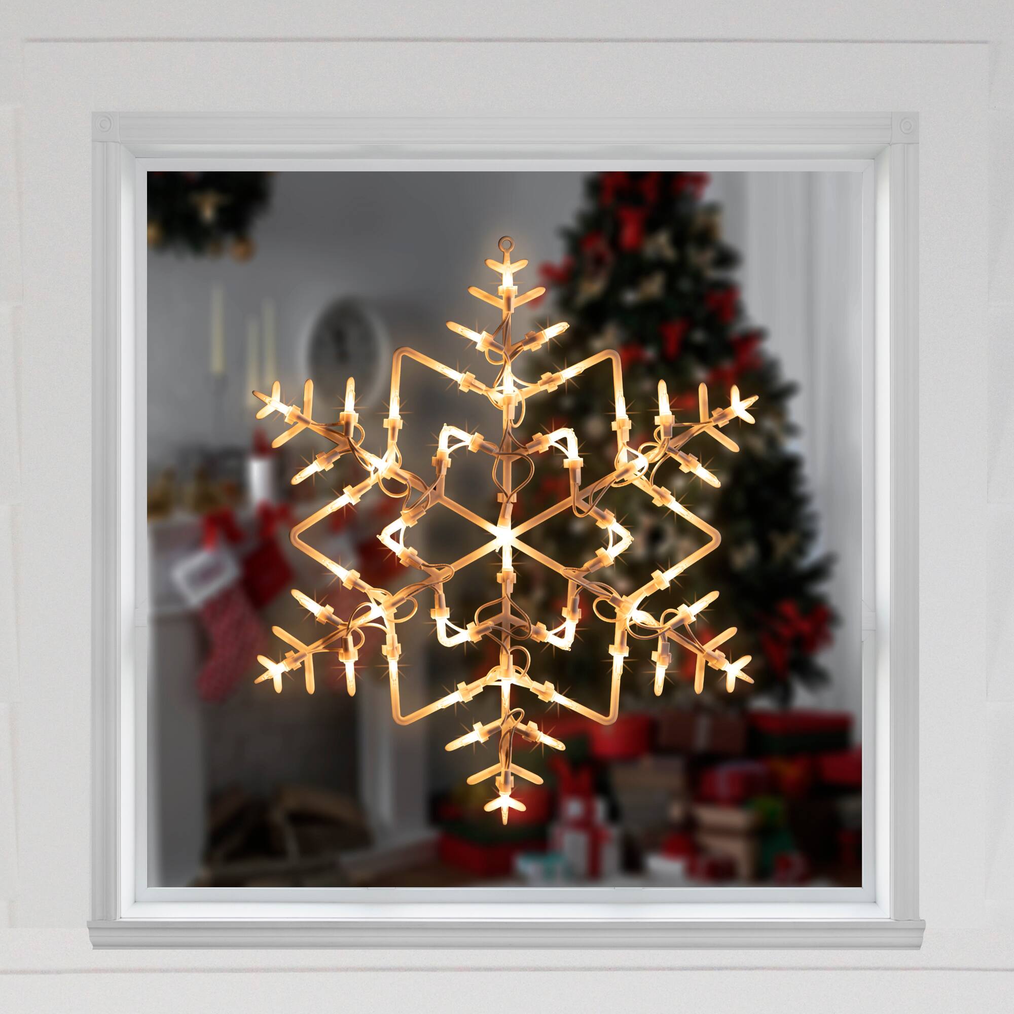 Northlight 16" Lighted Snowflake Christmas Window Silhouette White ...